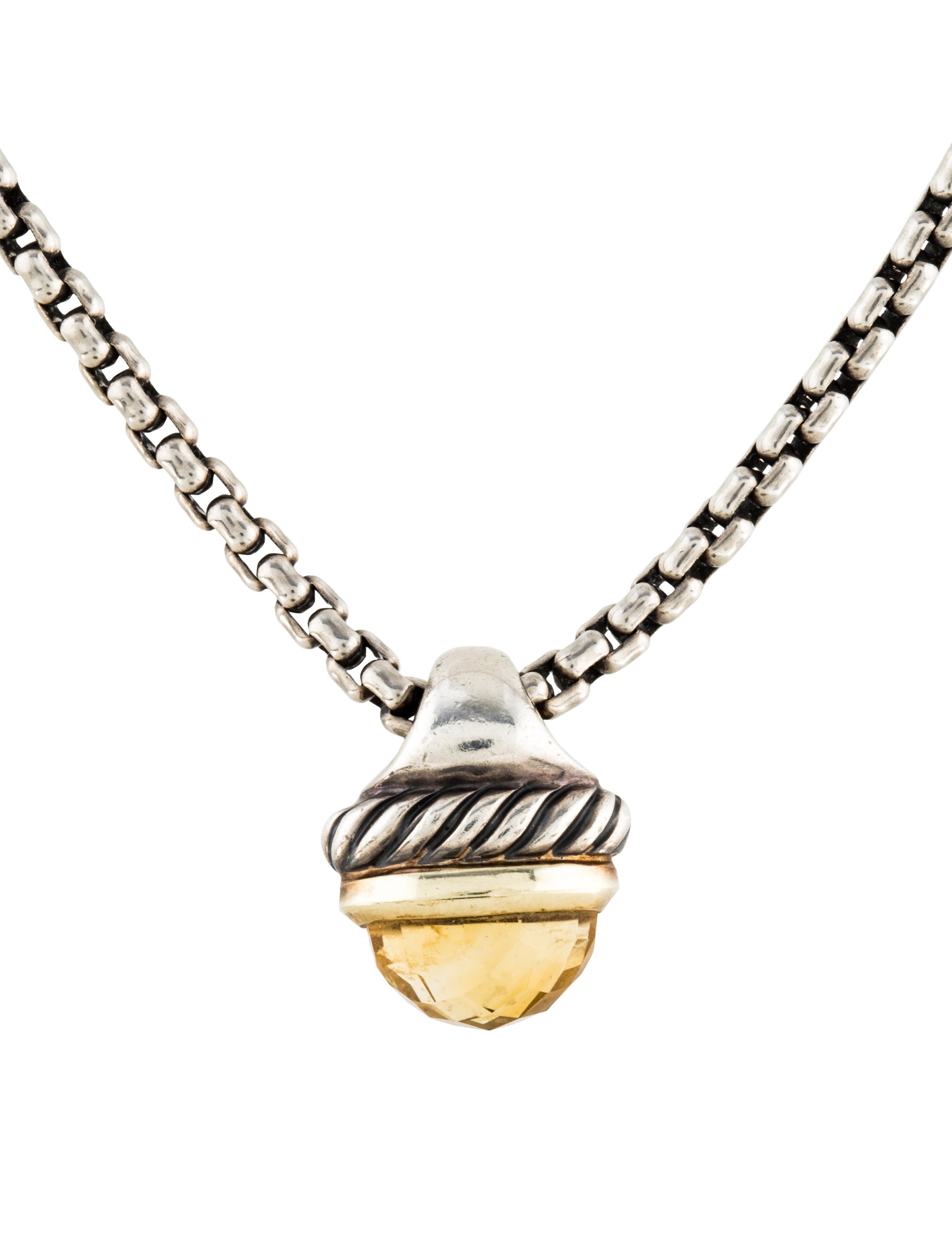 David Yurman Citrine Acorn Pendant Necklace - Necklaces - DVY43880 ...