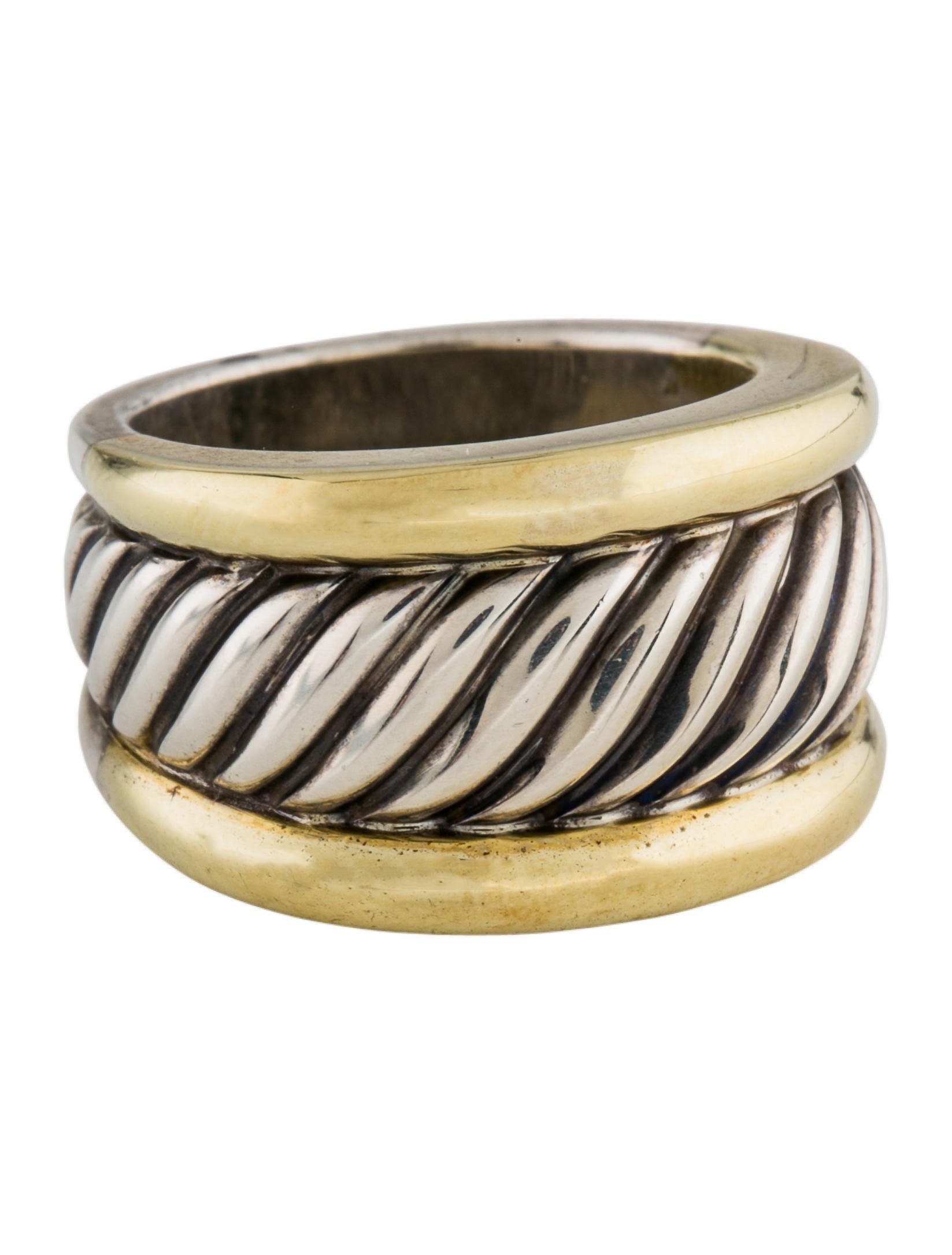 David Yurman Two-Tone Cable Cigar Band - Rings - DVY47612 | The RealReal