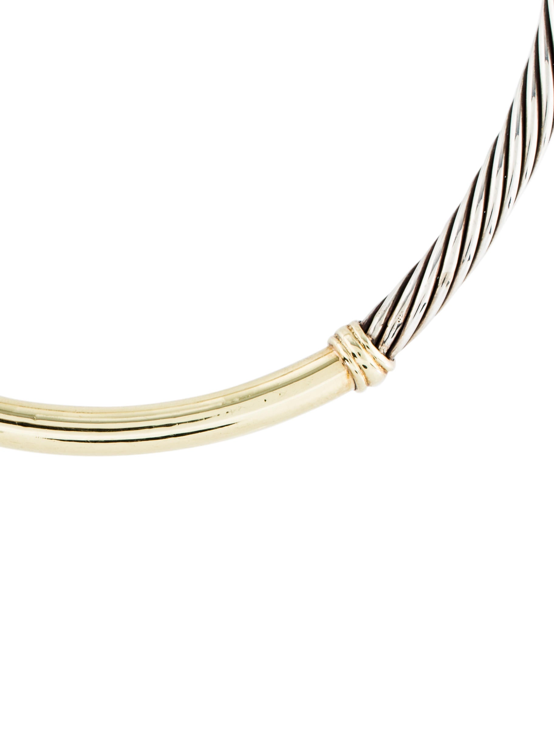 David Yurman Two-Tone 'X' Cable Collar Necklace - 14K Yellow Gold ...
