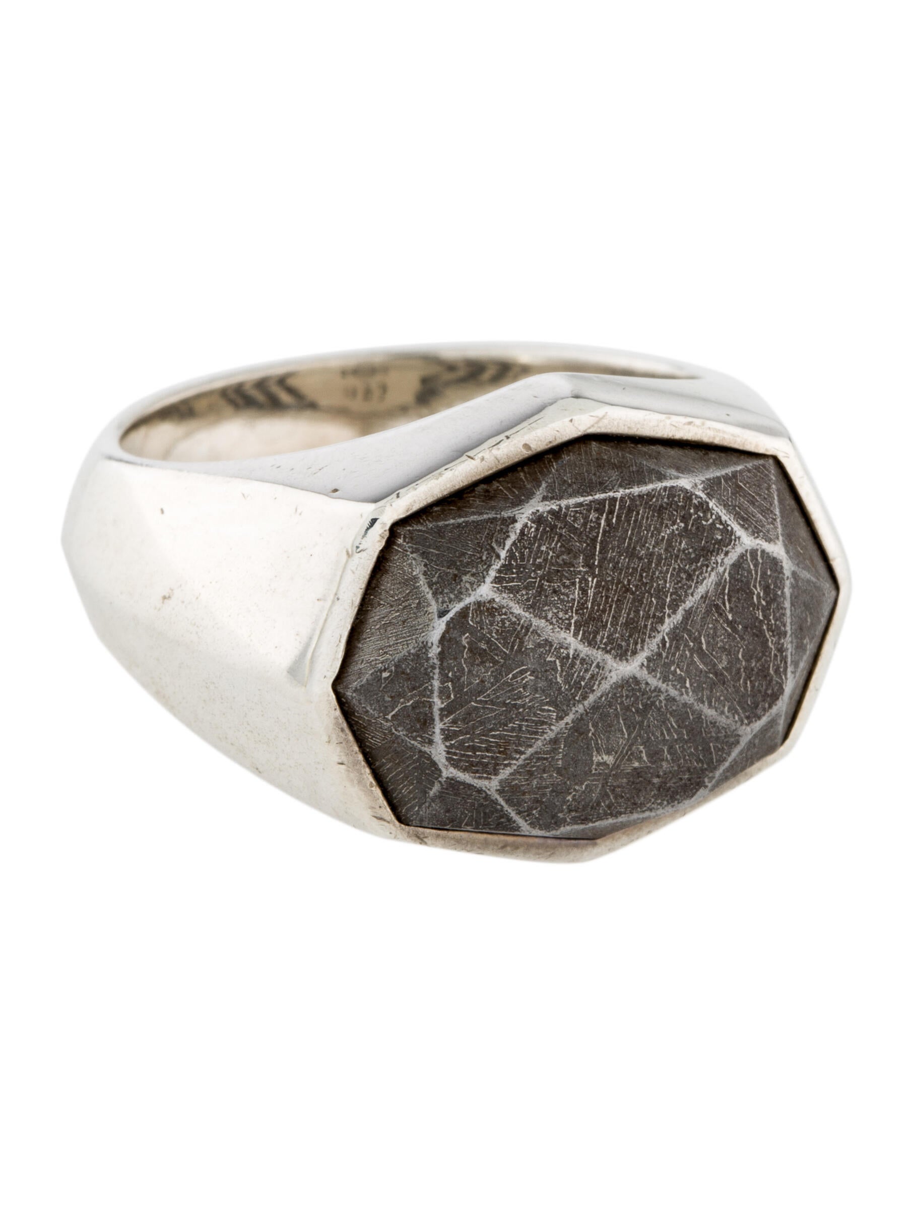 David Yurman Meteorite Signet Ring - Sterling Silver Band, Rings ...