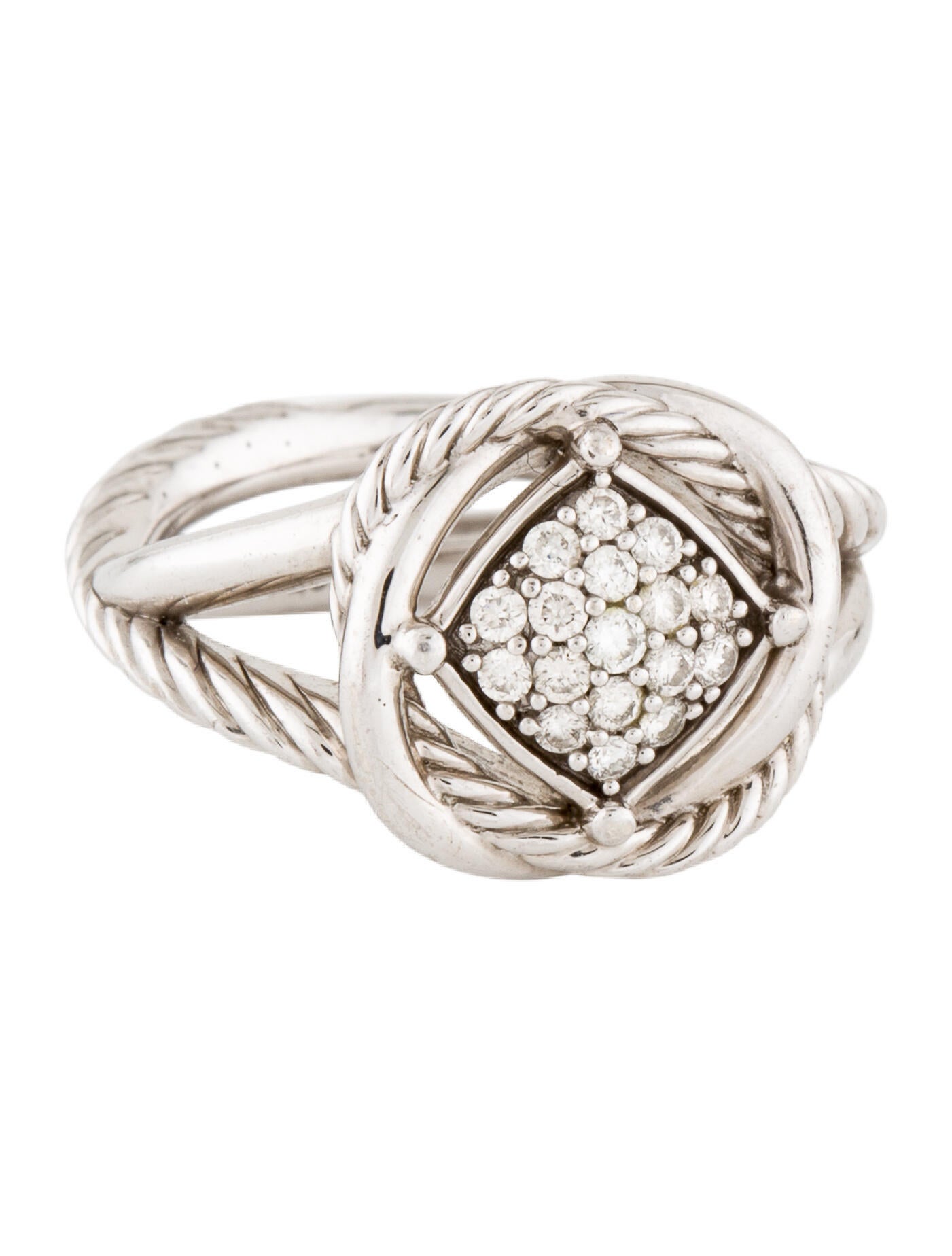 David Yurman Diamond Infinity Ring - Sterling Silver Cocktail Ring ...