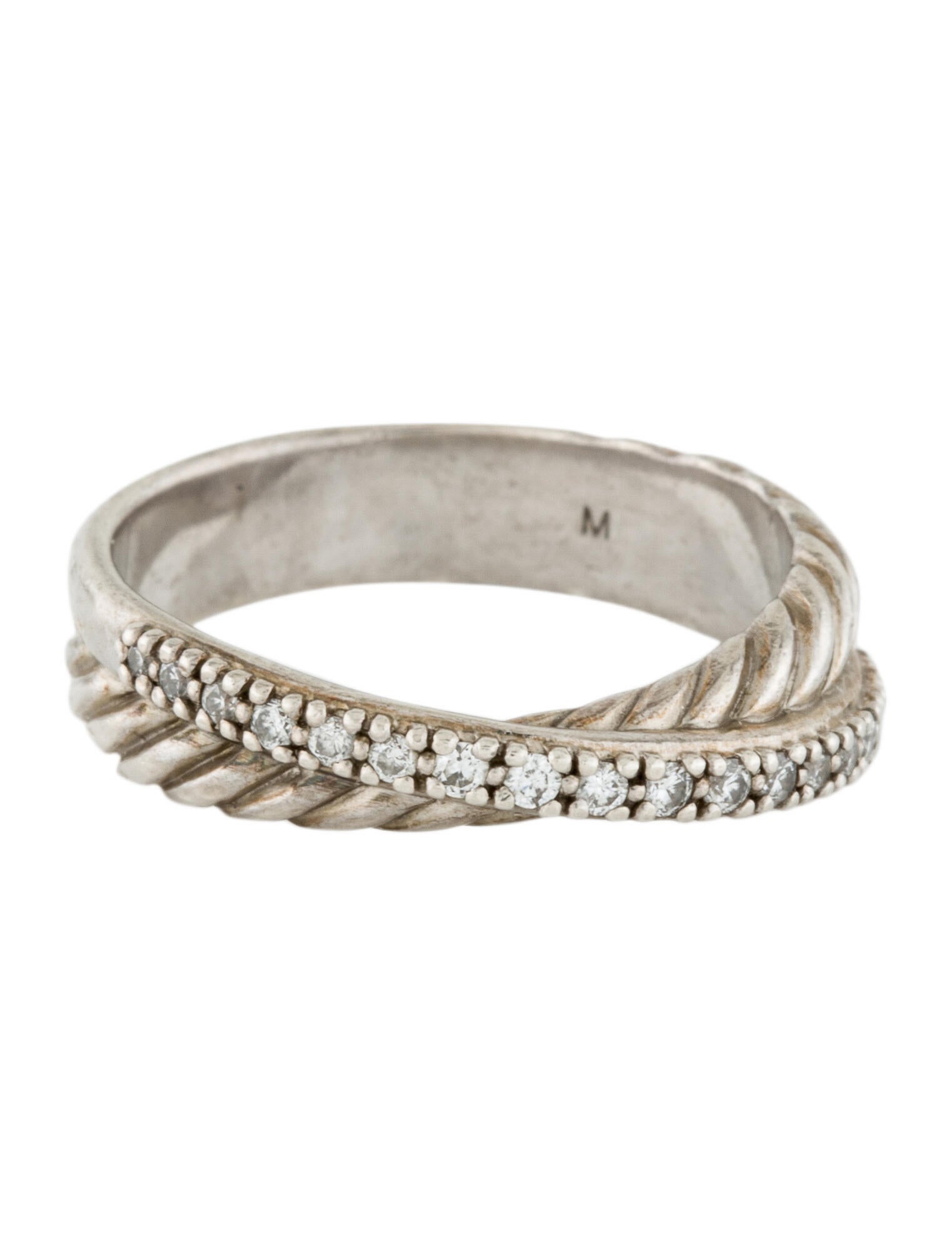 David Yurman Diamond Cable Ring - 18K Yellow Gold Band, Rings ...
