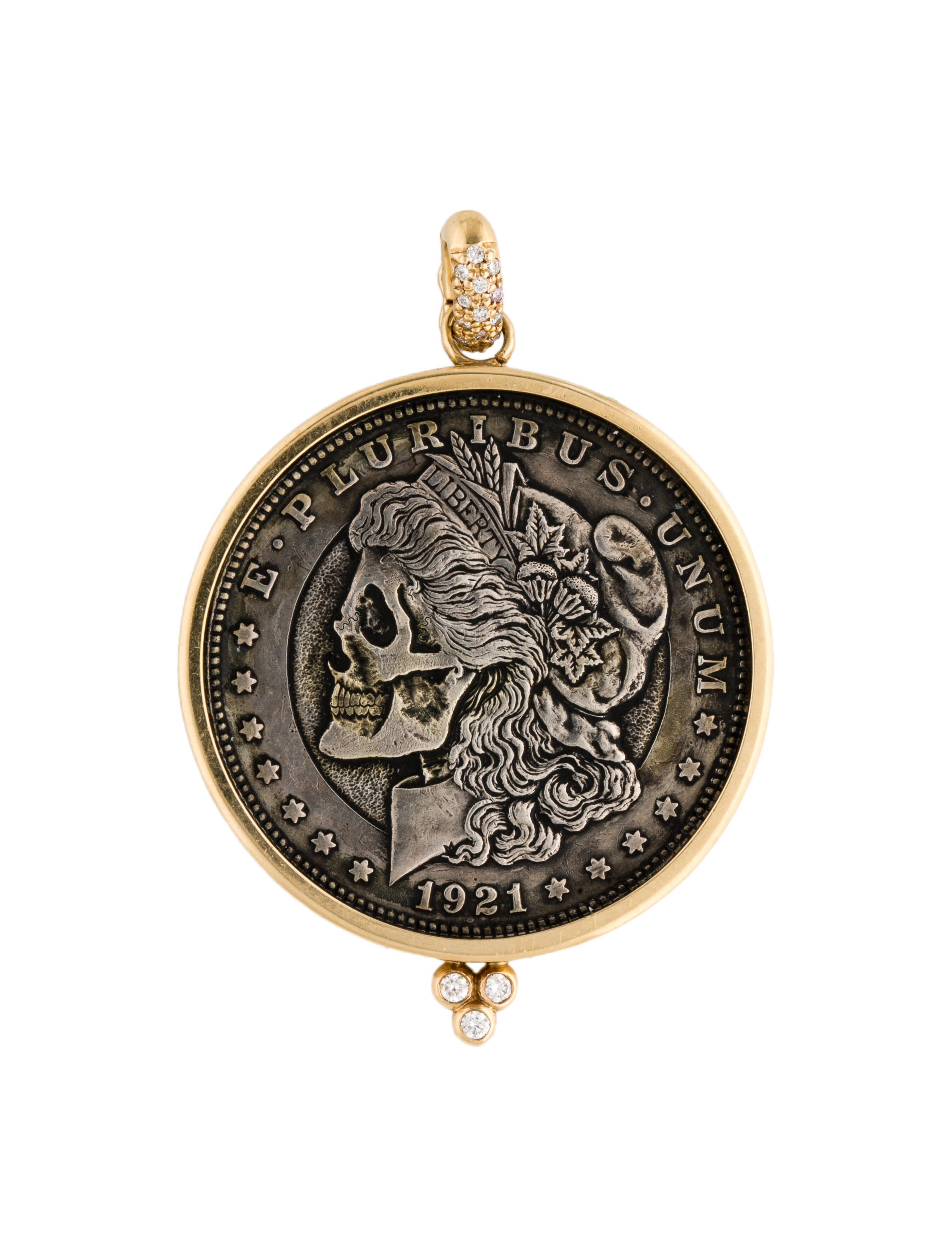 Erica Courtney 18K Diamond Dia de Los Gorgeous Pendant - 18K Yellow ...