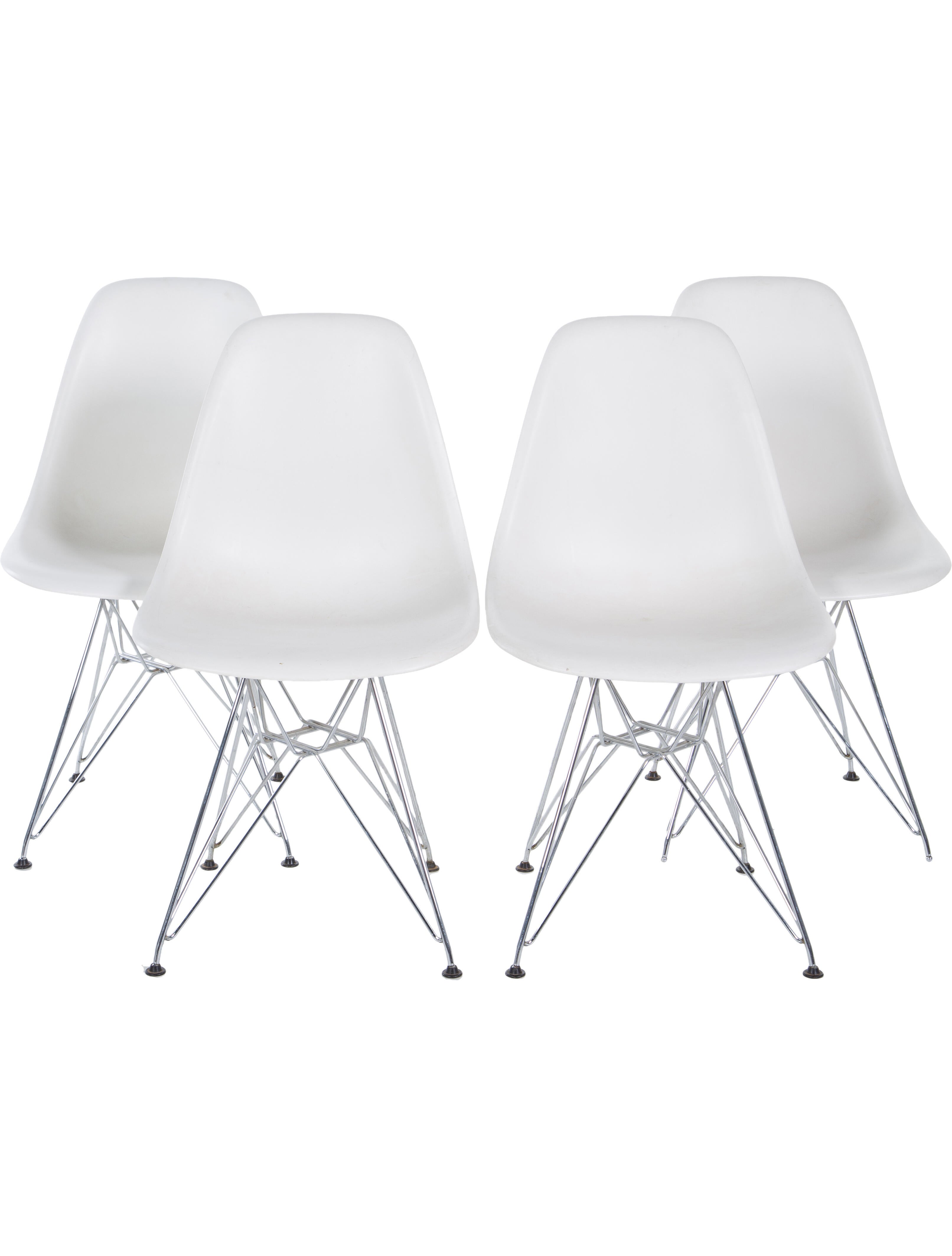 Charles and Ray Eames Set of 4 Eames Molded Plastic Side Chairs ...