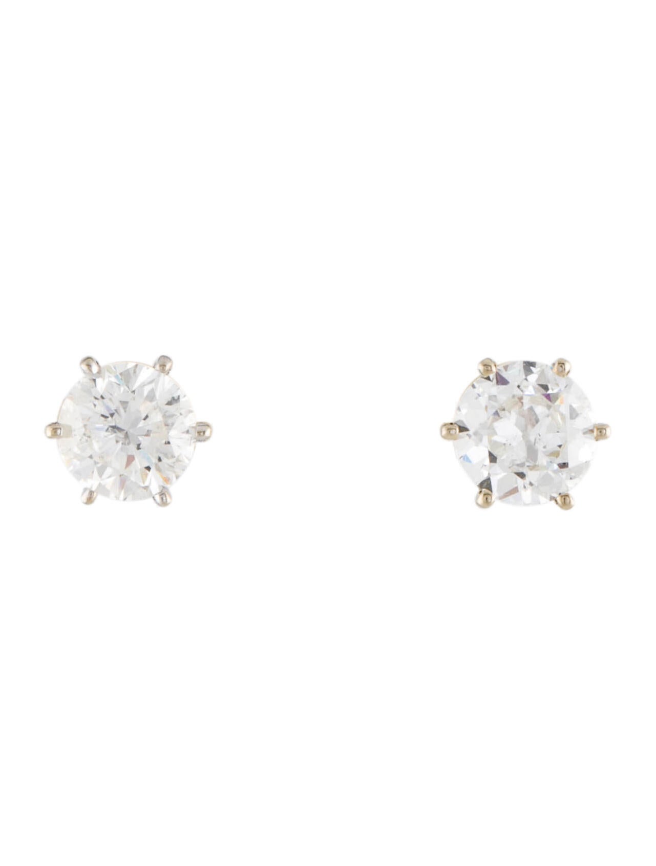 Earrings 14K 5.00ctw Lab-Grown Diamond Stud Earrings - 14K Yellow Gold ...