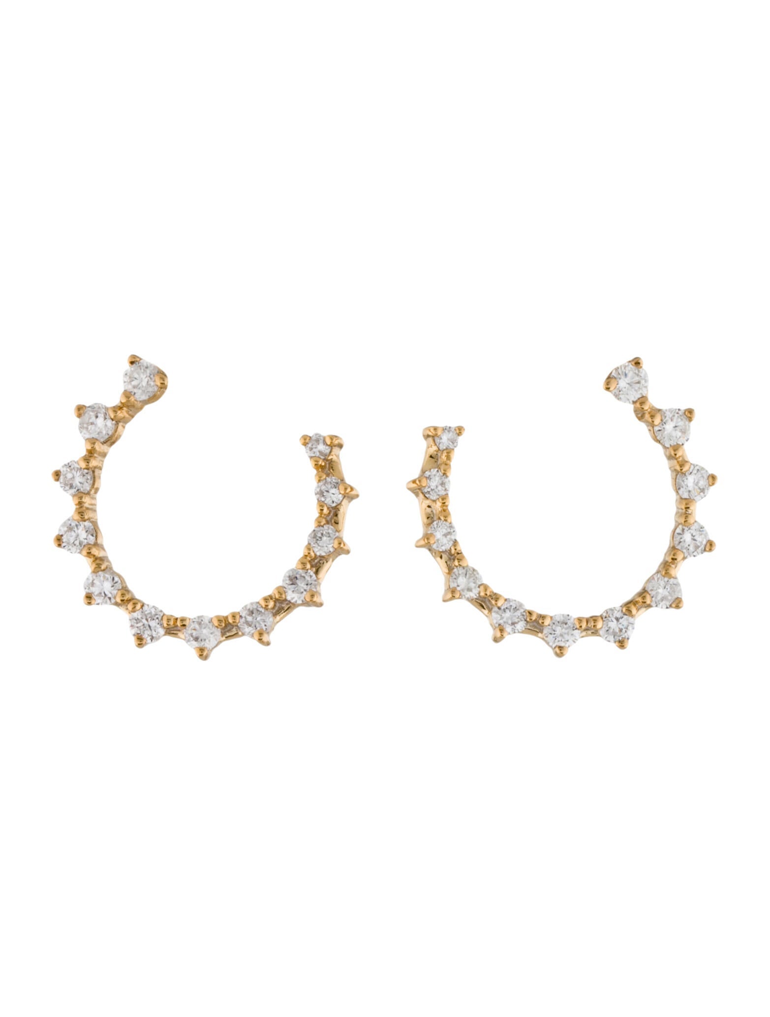 Earrings 14K Diamond Hoop Earrings - Rhodium-Plated 14K White Gold Hoop ...