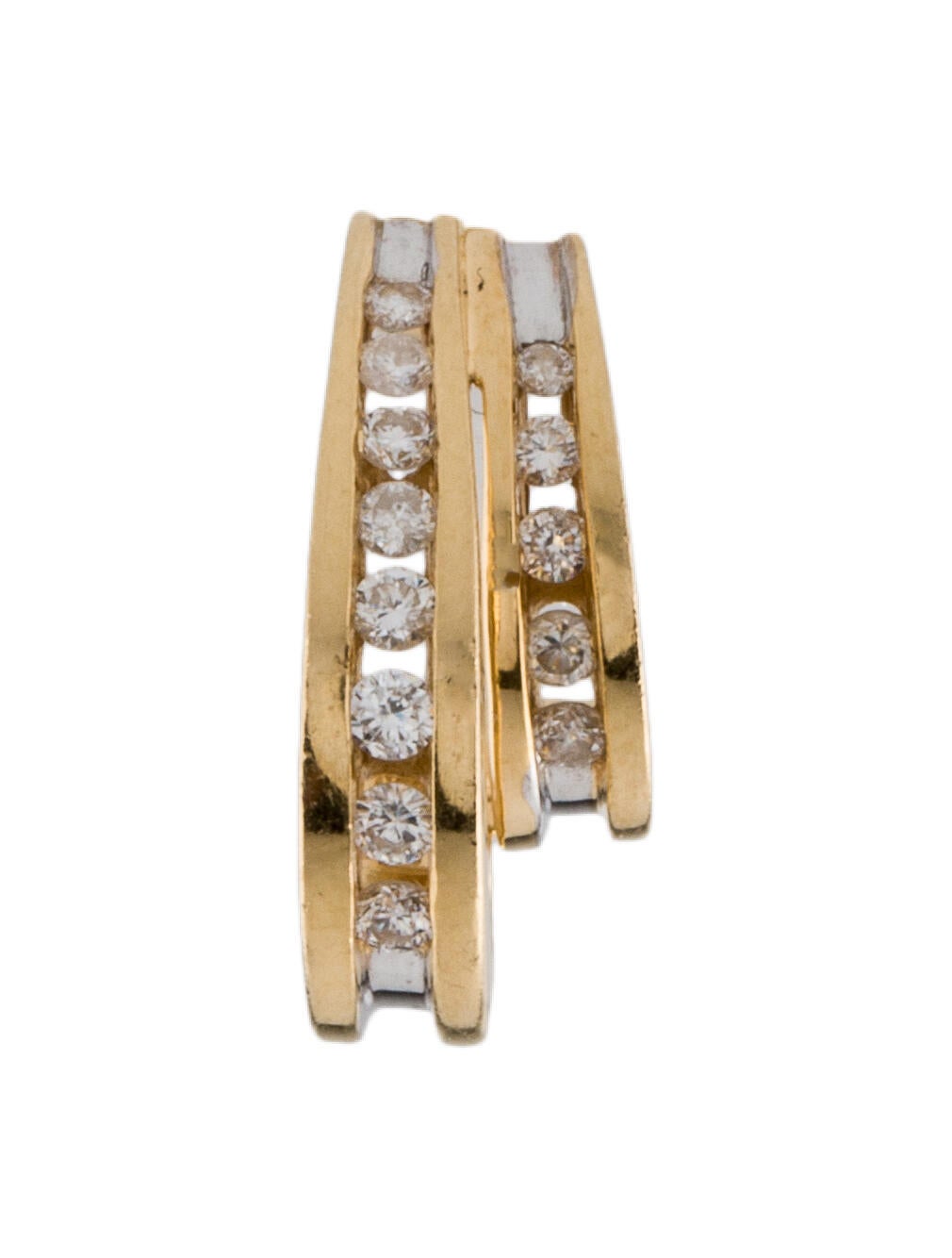 Earrings 14K Diamond Single Drop Earring - 14K Yellow Gold Single ...