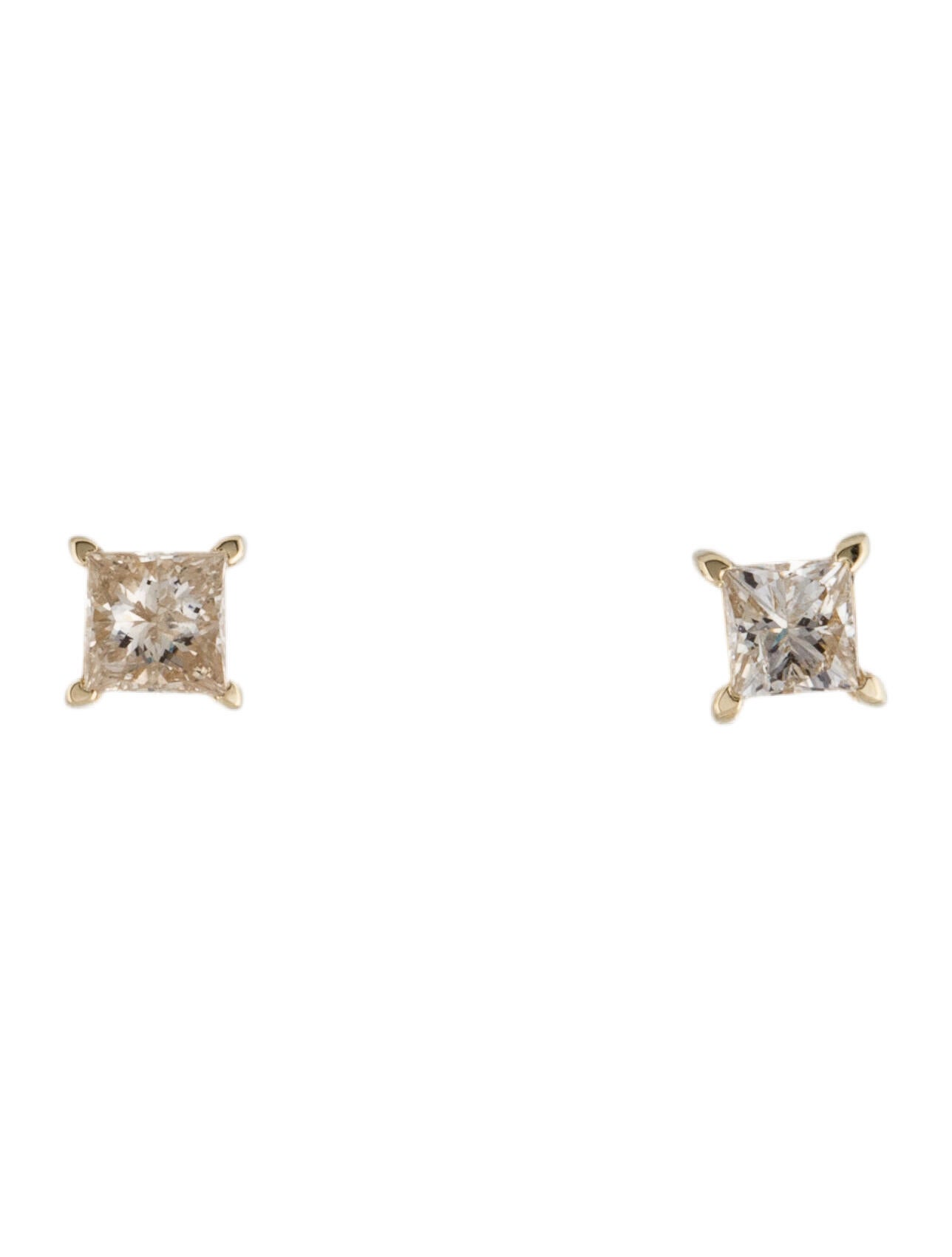 Earrings 14K Diamond Stud Earrings - 14K Yellow Gold Stud, Earrings ...
