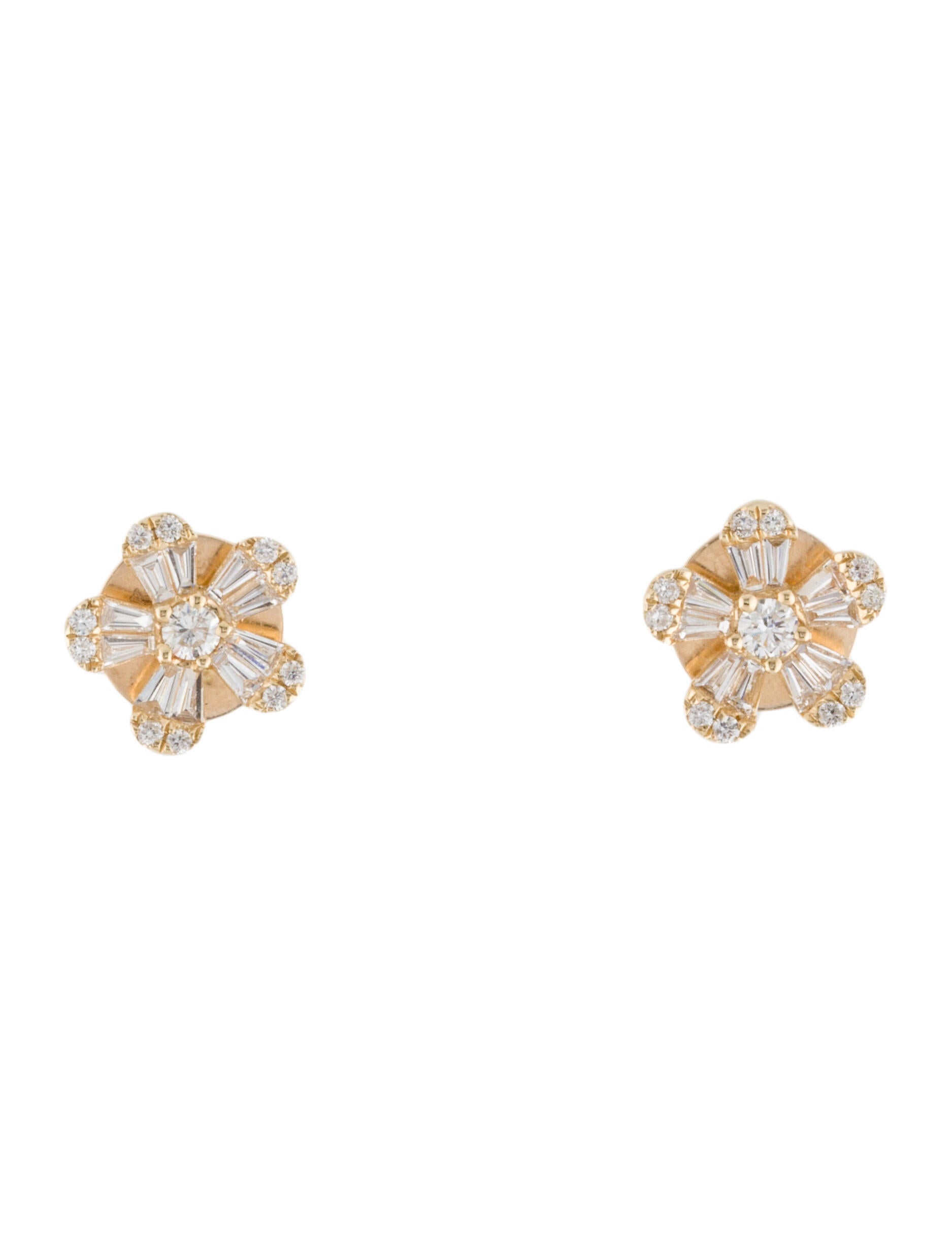 Earrings 14K Diamond Butterfly Stud - 14K Yellow Gold Stud, Earrings - EARRI280124 | The RealReal