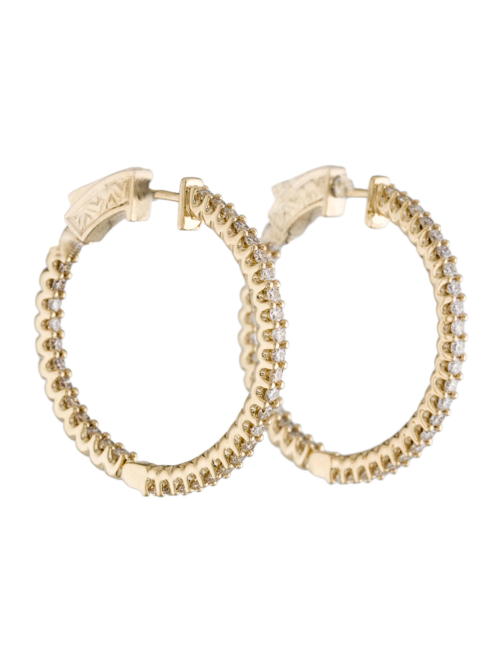 Jacob & Co. 18K Diamond Oval Hoop Earrings - 18K White Gold Hoop ...