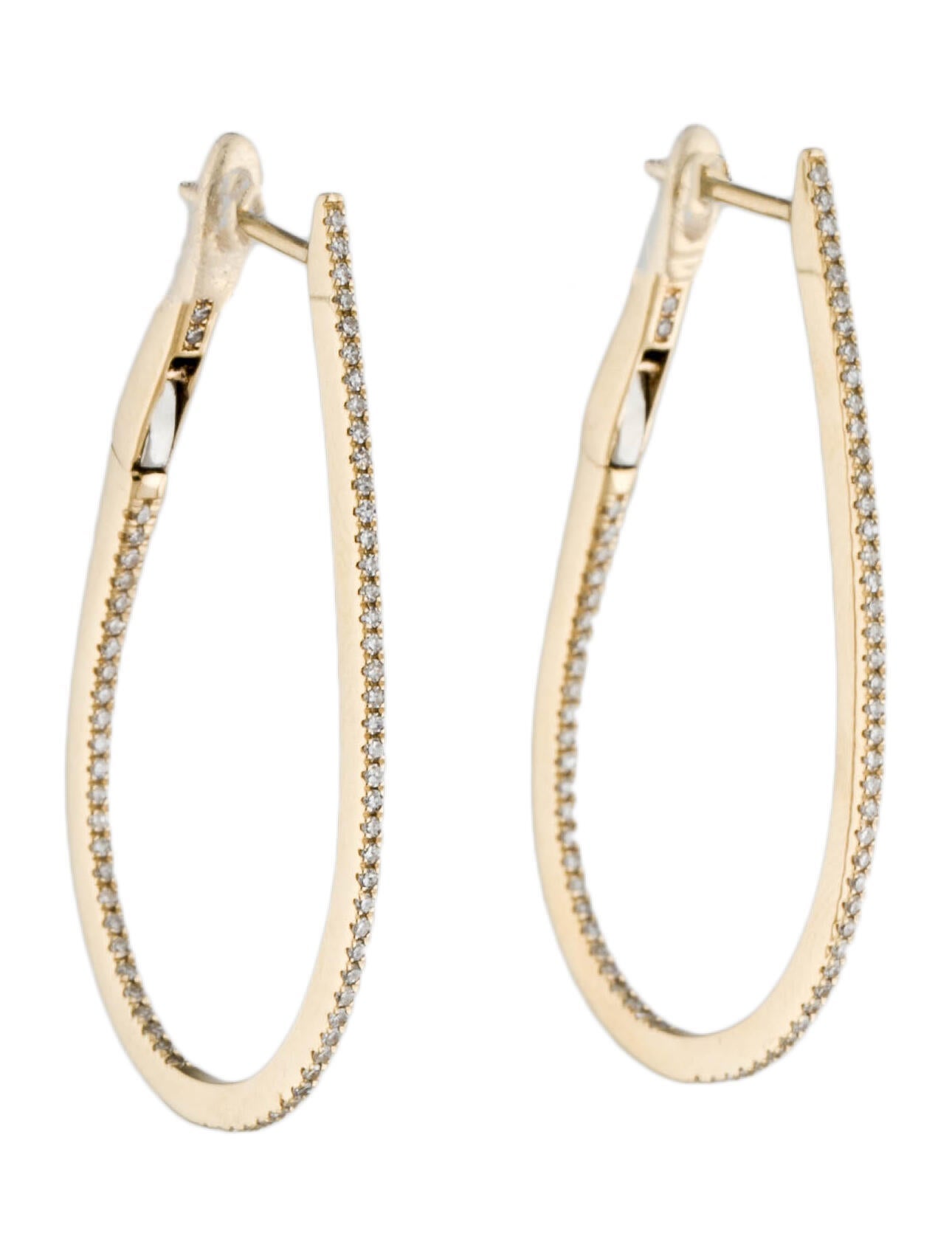 Earrings 14K Diamond Inside-Outside Hoop Earrings - 14K Yellow Gold ...