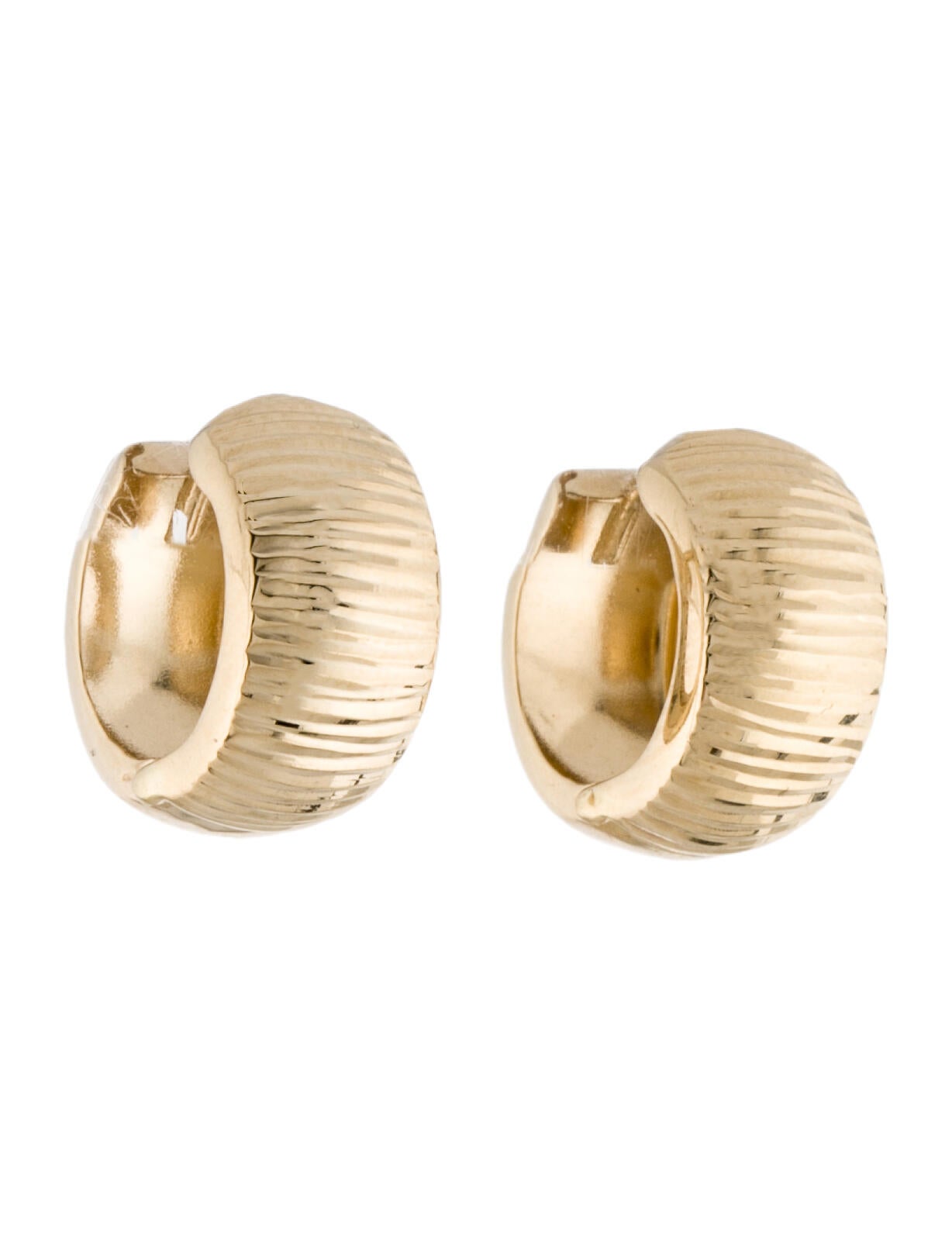 Earrings 14K Reversible Huggie Earrings - 14K Yellow Gold Huggie ...
