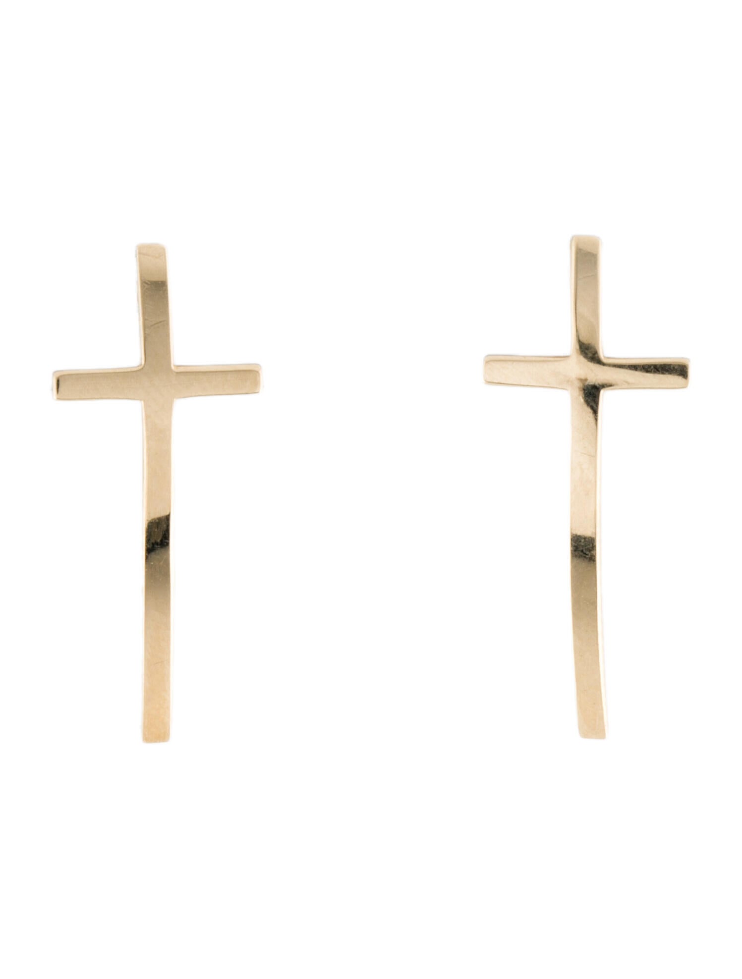 Earrings 14K Cross Drop Earrings - 14K Yellow Gold Drop, Earrings ...