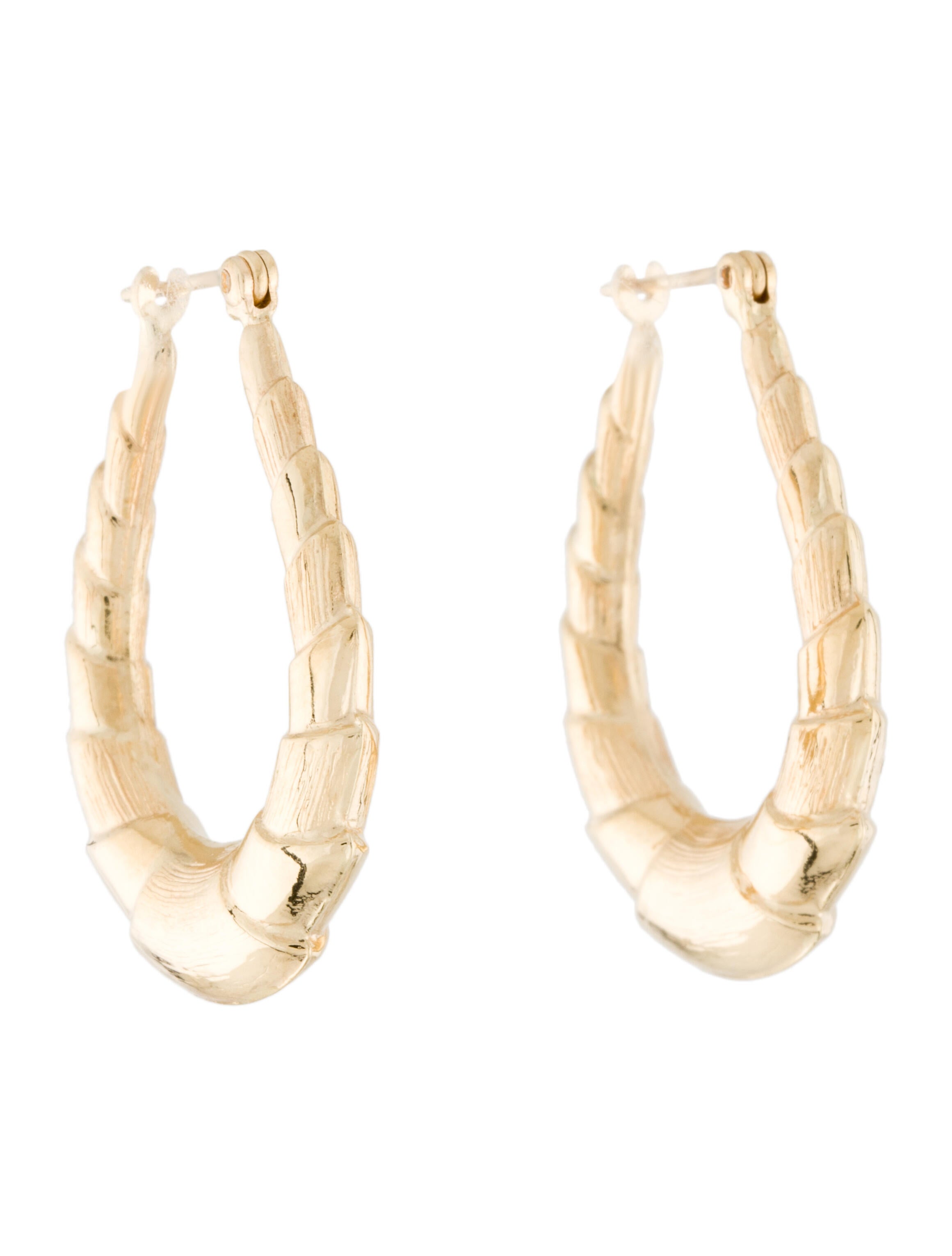 Christian Dior Ribbon Hoop Earrings - Gold-Tone Metal Hoop, Earrings ...