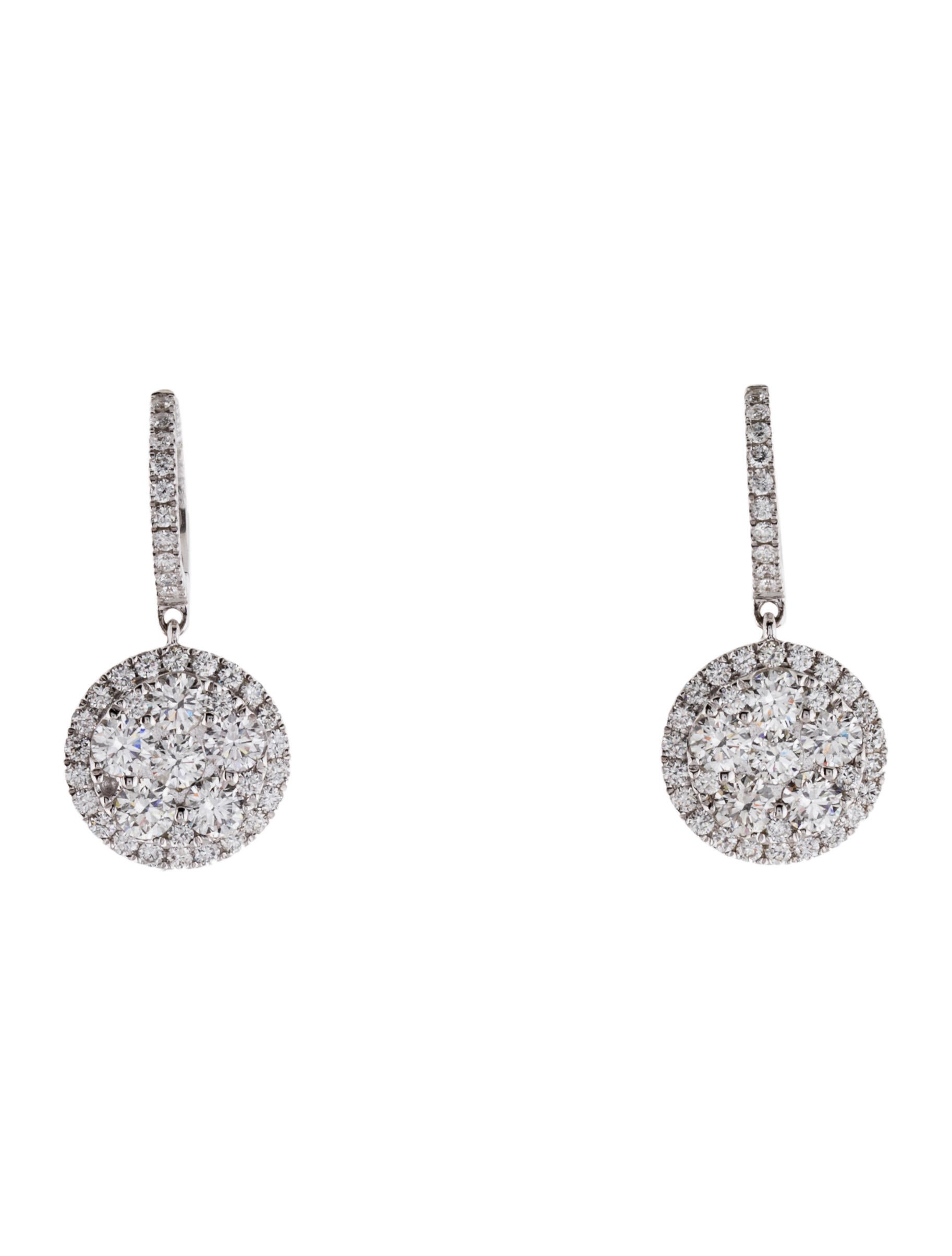 Earrings 18K Rutilated Quartz,Tourmaline & Diamond Drop Earrings - 18K ...