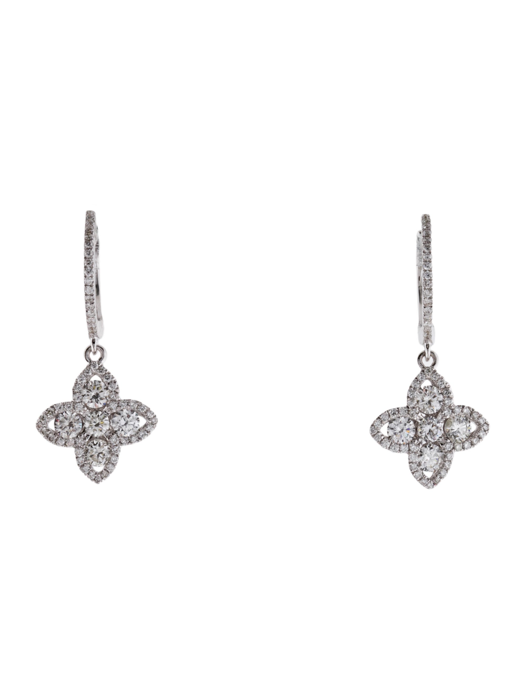 Earrings 18K Rutilated Quartz,Tourmaline & Diamond Drop Earrings - 18K ...