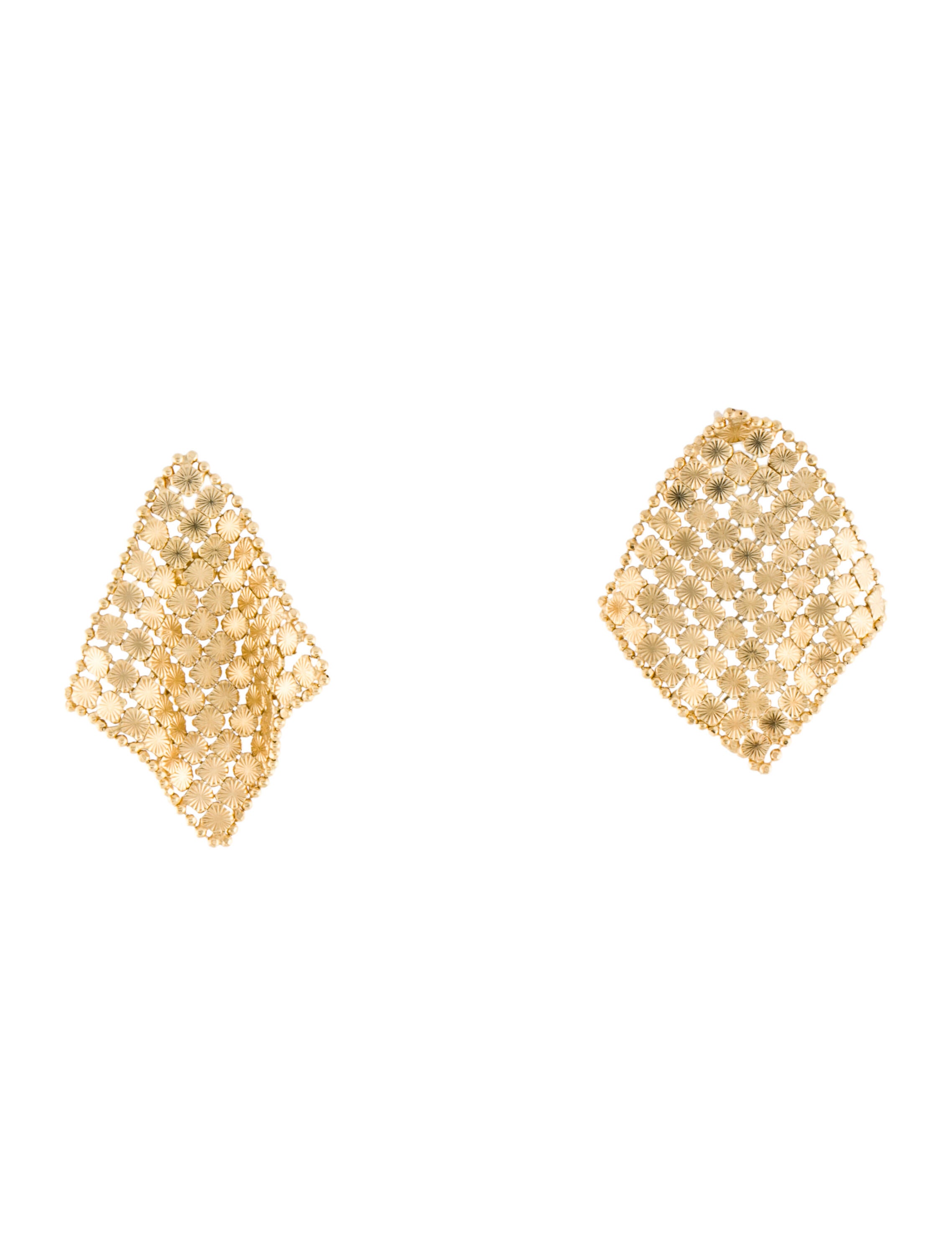 Earrings 14K Mesh Drop Earrings - 14K Yellow Gold Drop, Earrings ...