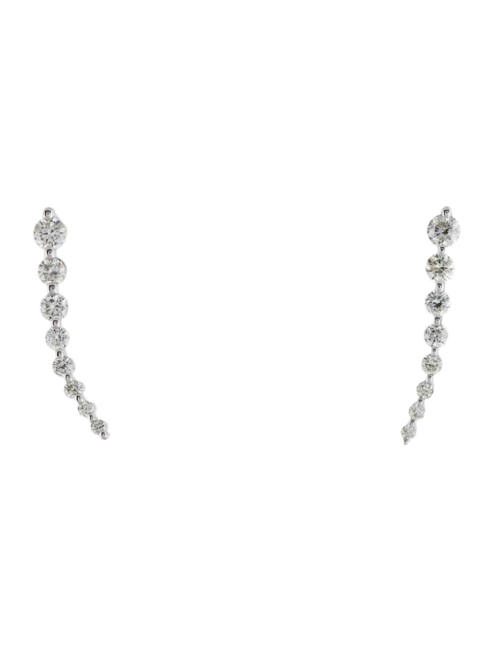 Anita Ko 18K Diamond Single Floating Ear Climber - ---, Rhodium-Plated ...