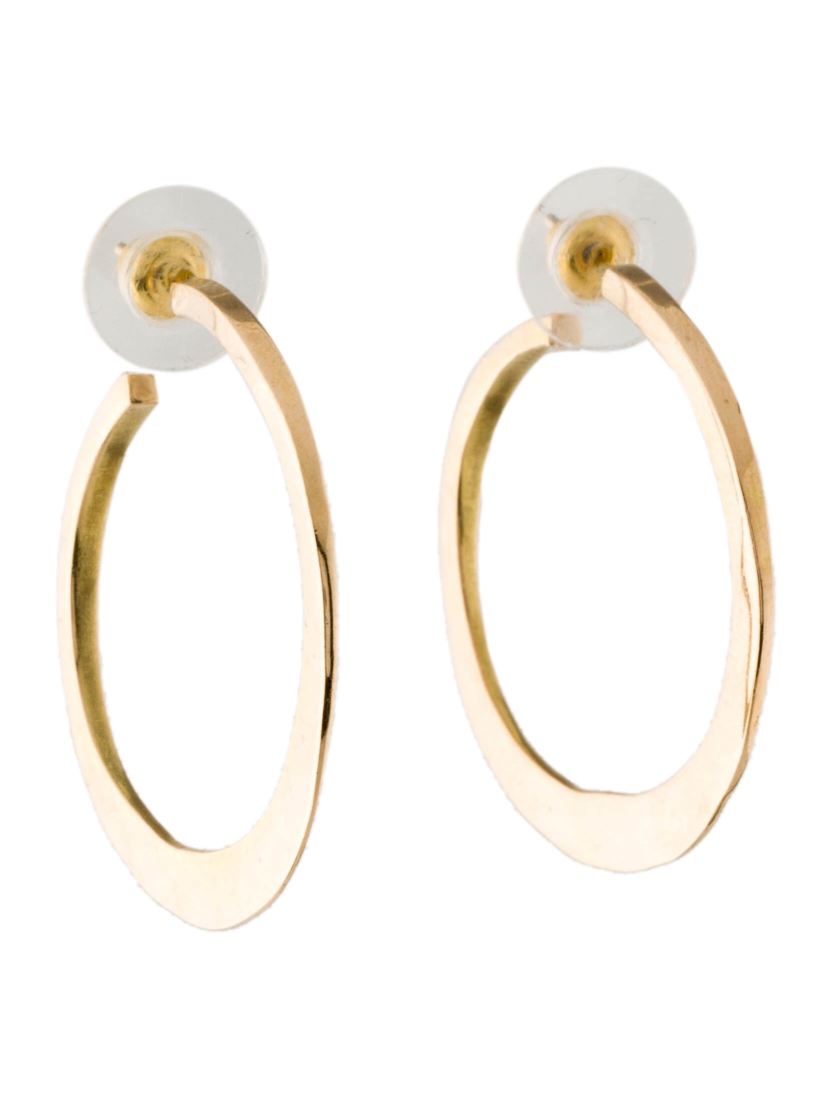 Earrings 14K Large Oval Hoop Earrings - 14K Yellow Gold Hoop, Earrings - EARRI247919 | The RealReal