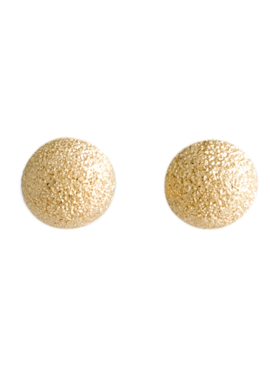 Earrings 18K Textured Round Dome Studs - 18K Yellow Gold Stud, Earrings ...