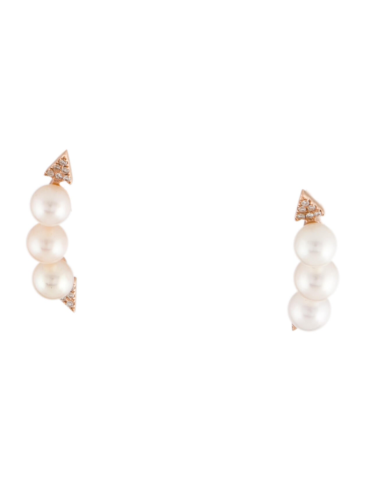 APM Monaco Crystal Star Ear Climber - Pink, Rose Gold-Tone Metal Ear ...