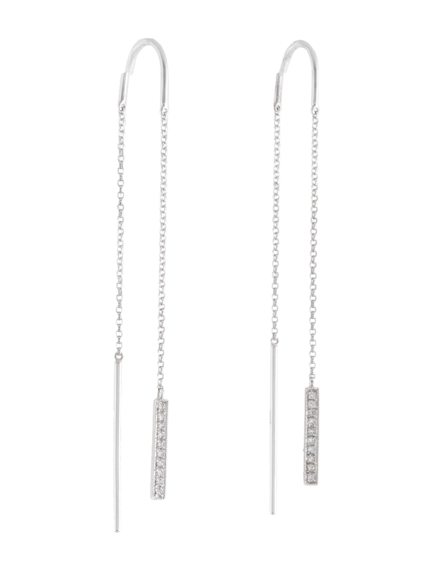 Earrings 14K Diamond Threader Earrings - Drop, Earrings - EARRI248853 ...