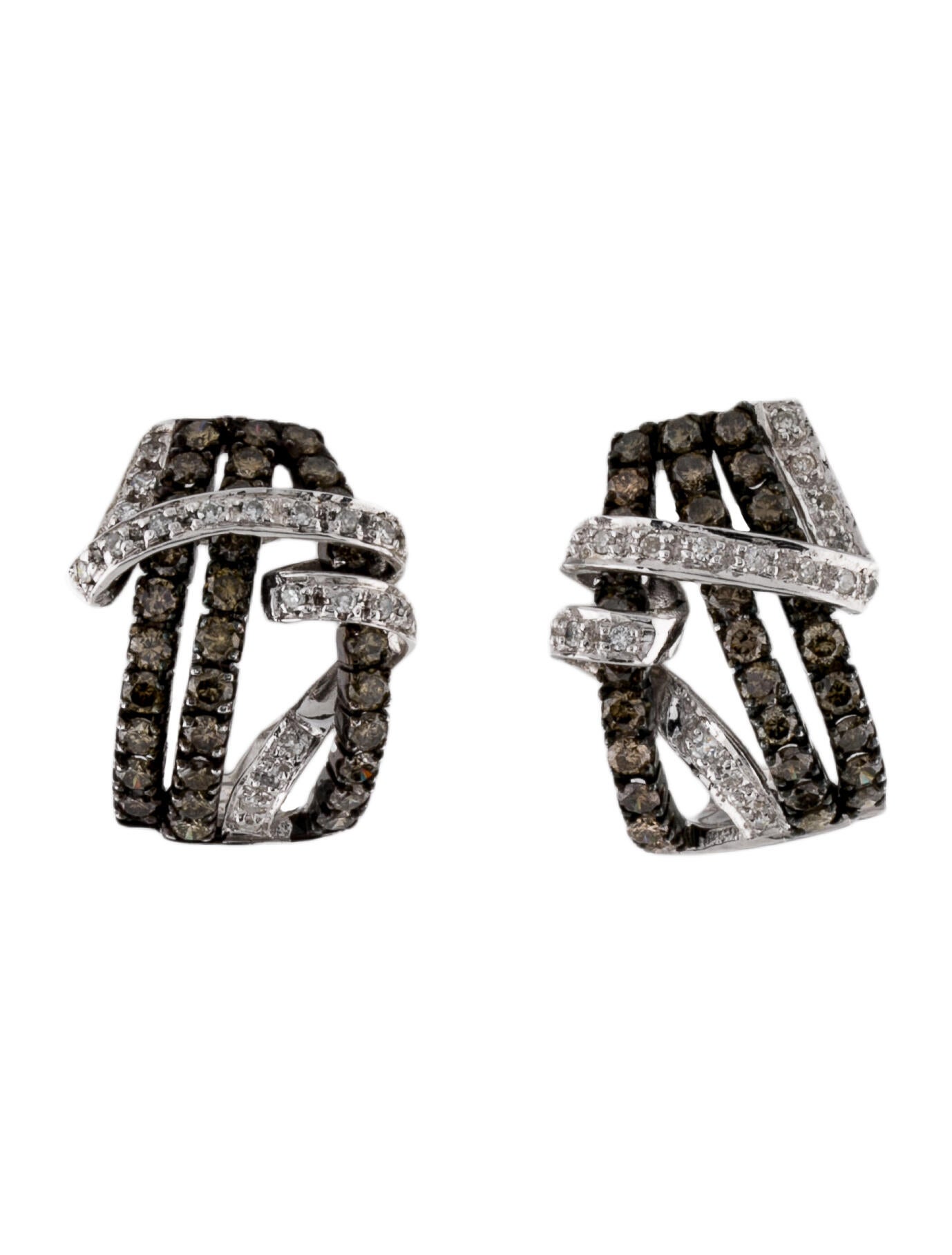 Earrings 14k 2.36ctw Diamond Ear Clip - 14K White Gold Clip-On ...