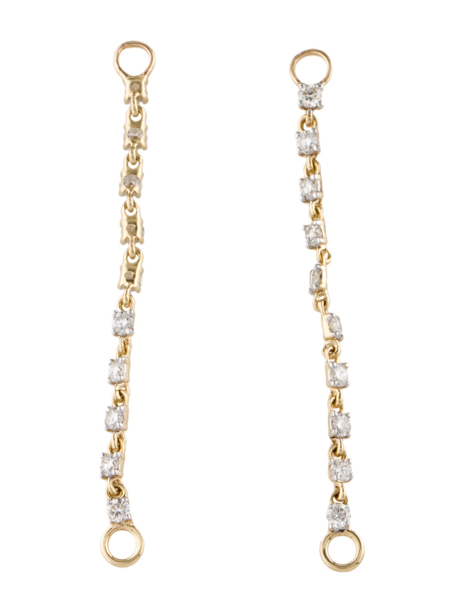 Earrings 14K Diamond Chain Earring Enhancers - 14K Yellow Gold Earring ...