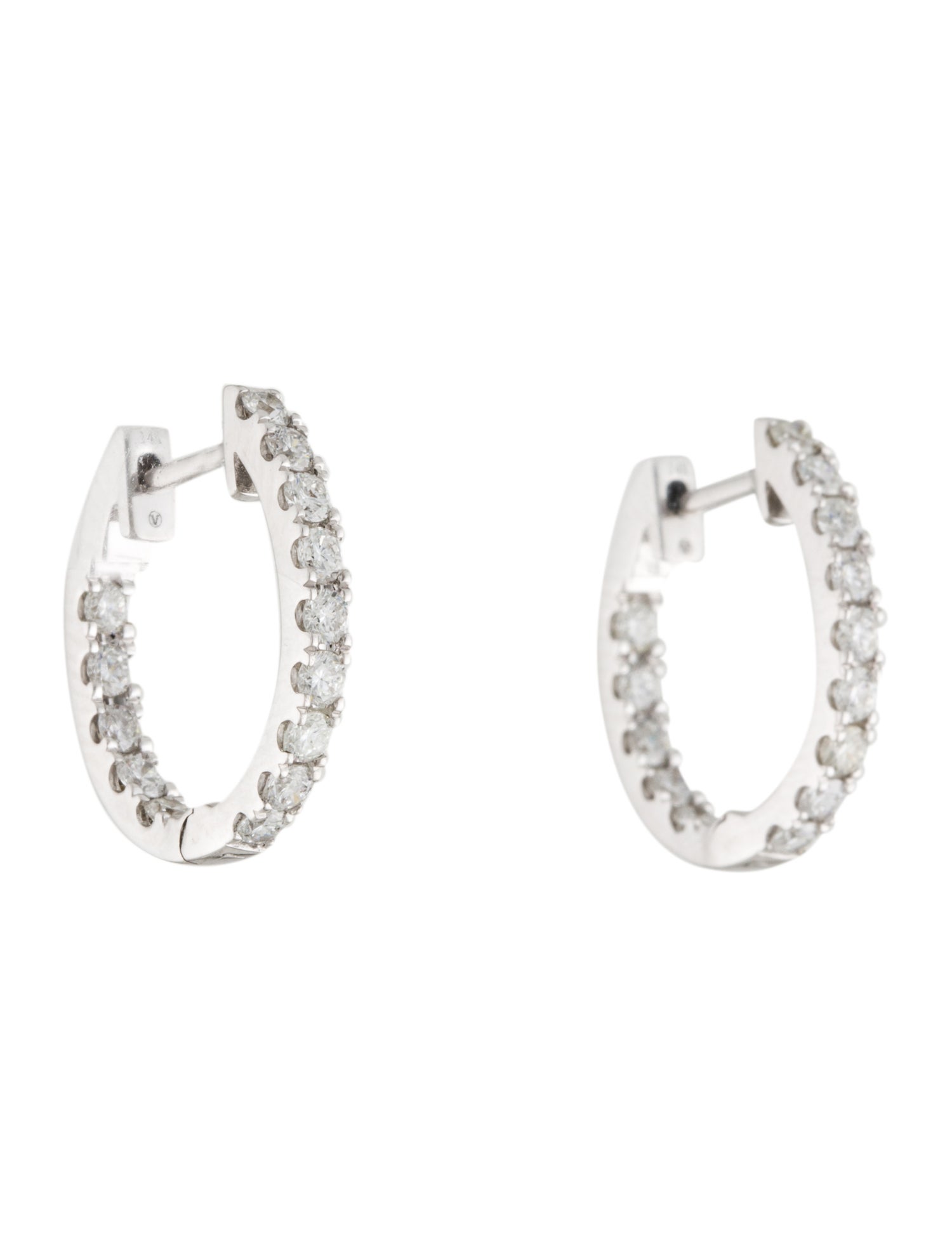 Roberto Coin 18K Diamond Huggies - Rhodium-Plated 18K White Gold Huggie ...