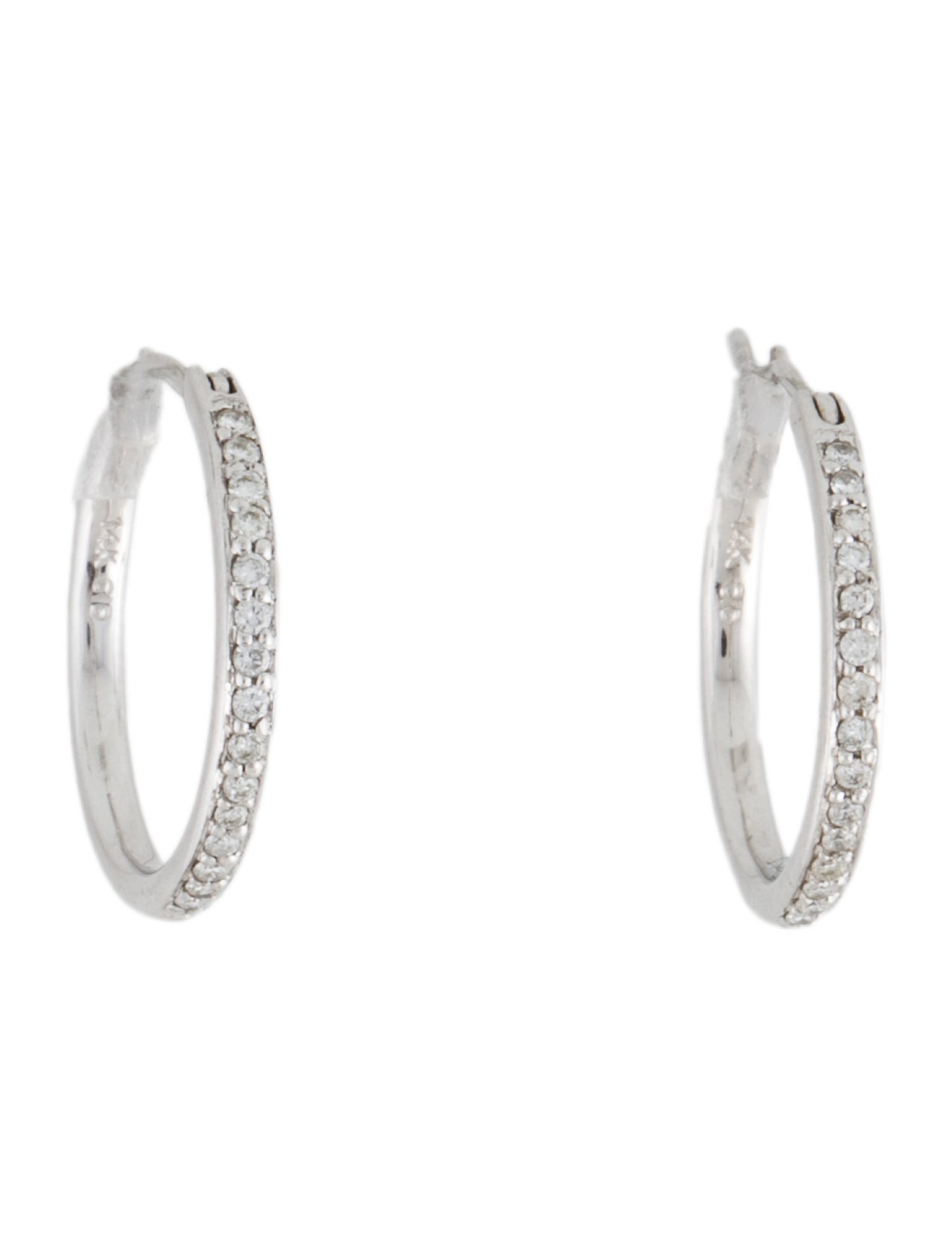 The Last Line 14K Diamond Small Inside Out Hoop Earrings - 14K Yellow ...