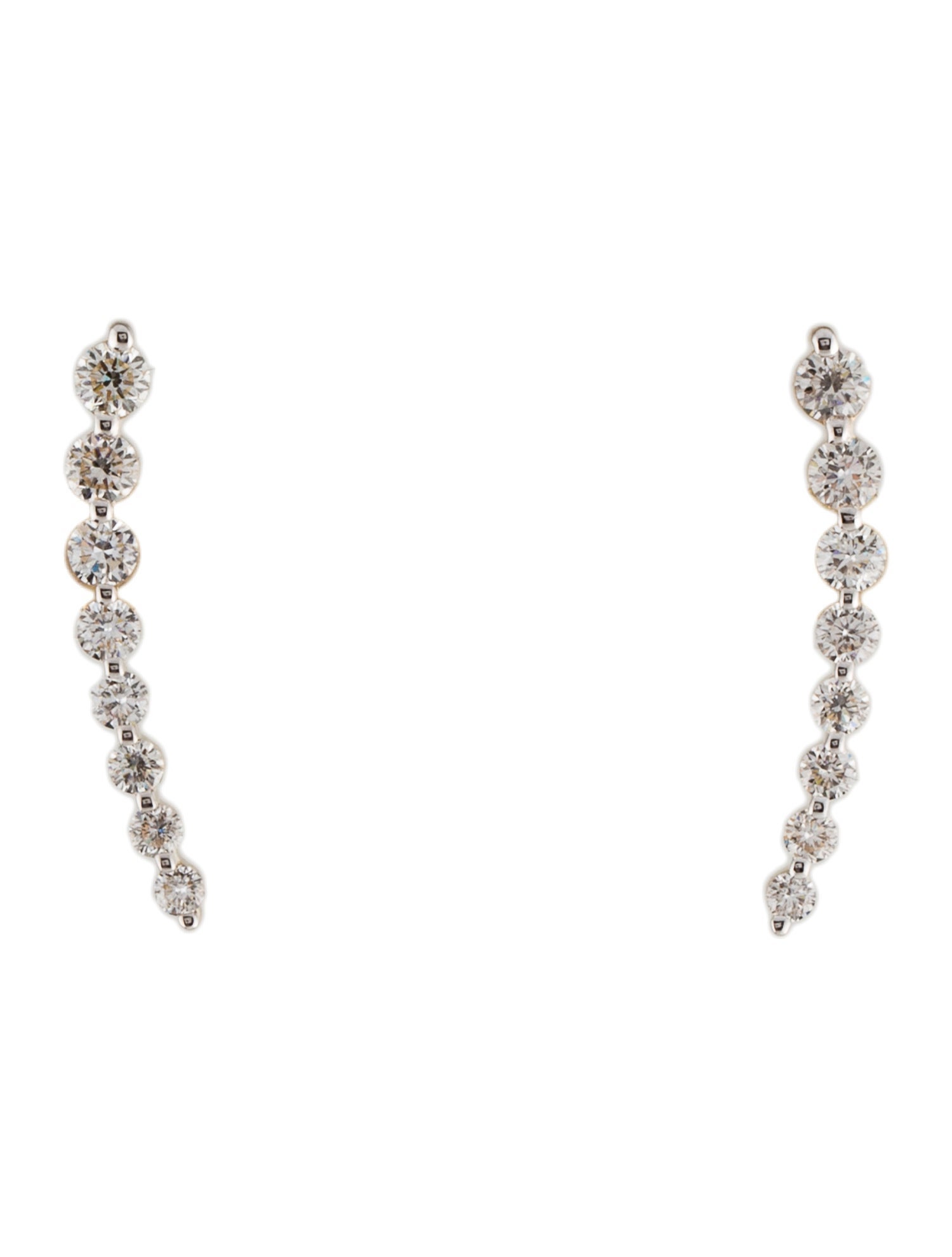 Earrings 14K Diamond Climber Stud Earrings - 14K Yellow Gold Stud ...