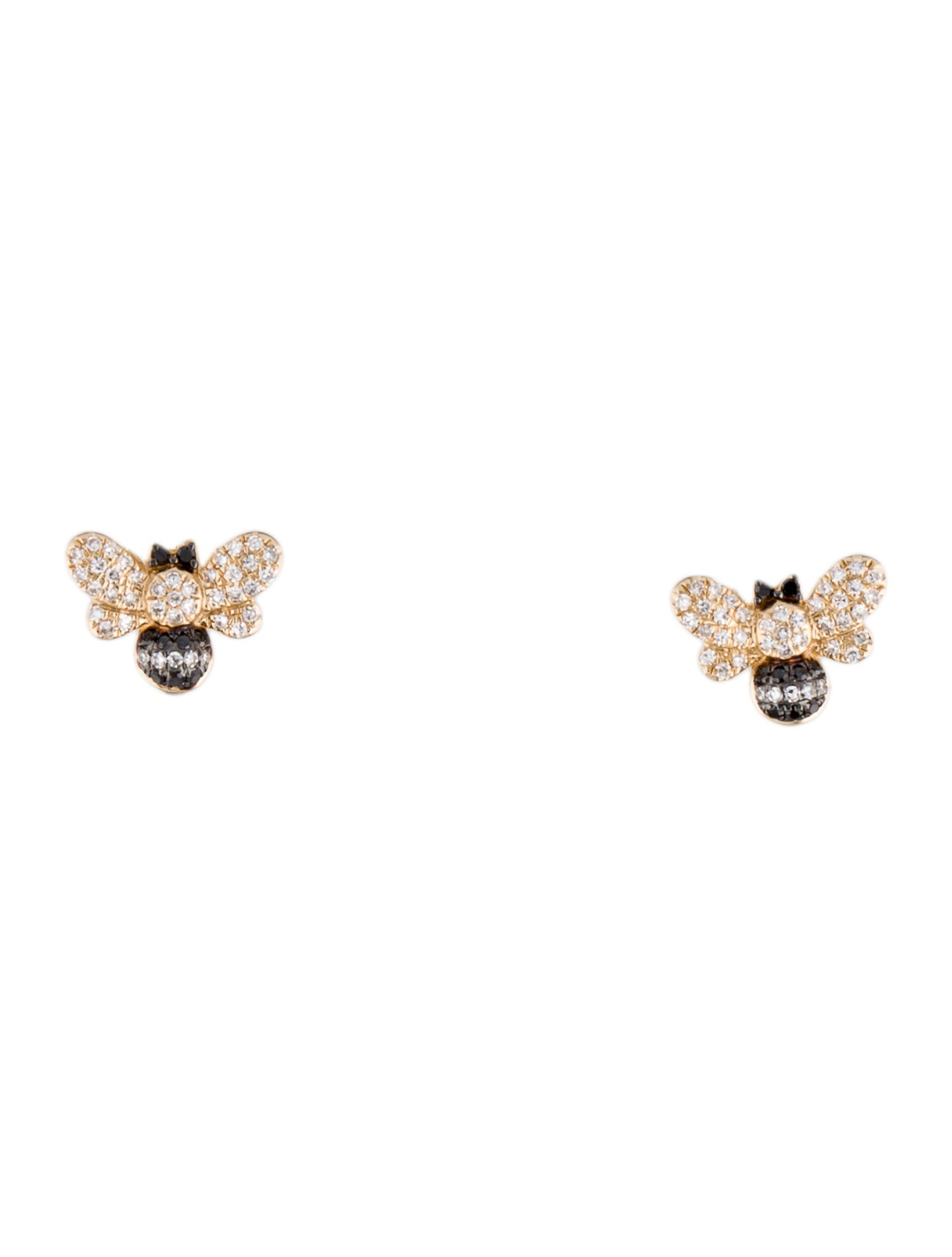 Earrings 14K Diamond Bumble Bee Stud - 14K Yellow Gold Stud, Earrings - EARRI263170 | The RealReal