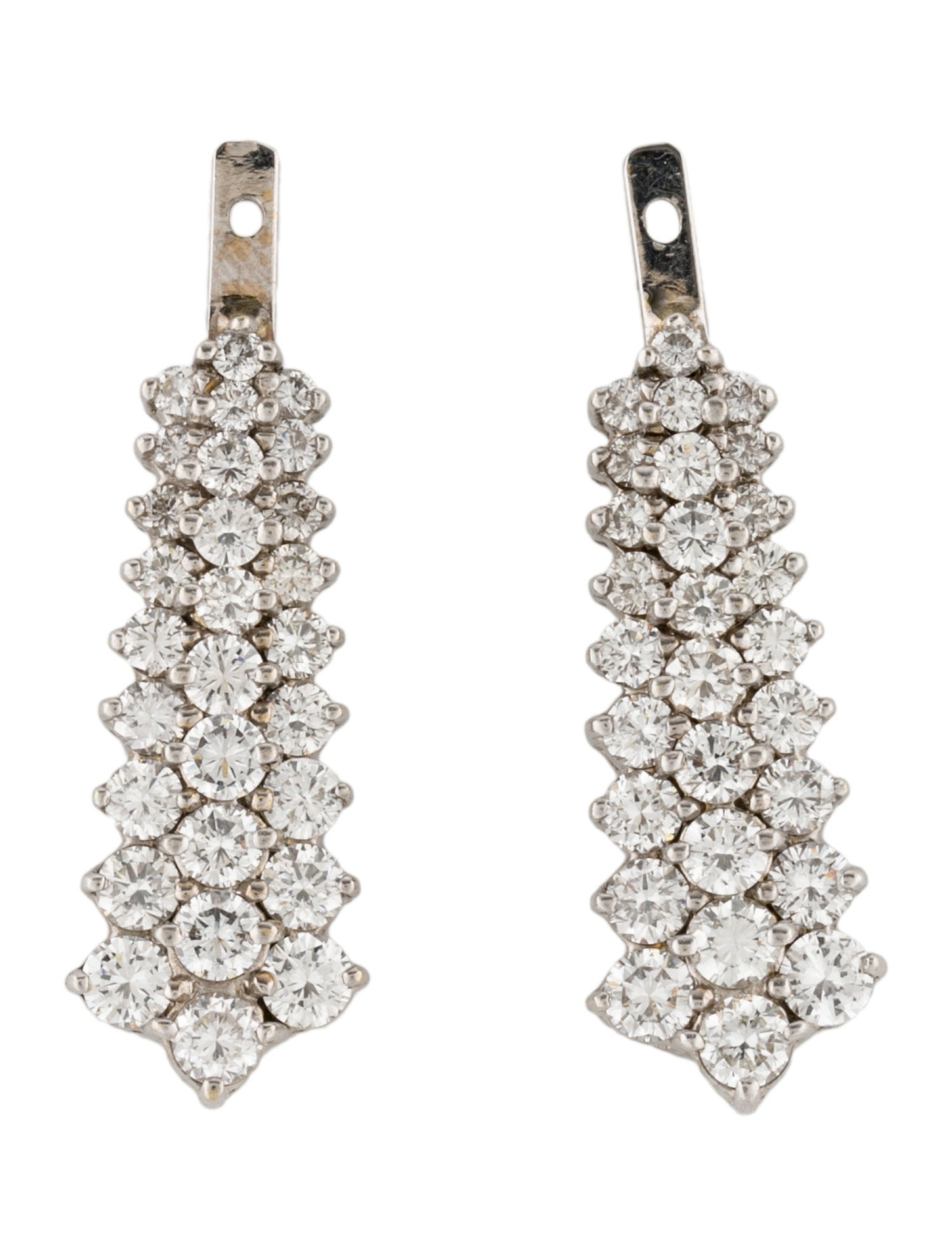 Earrings 18K 5.00ctw Diamond Earring Enhancers - Rhodium-Plated 18K ...