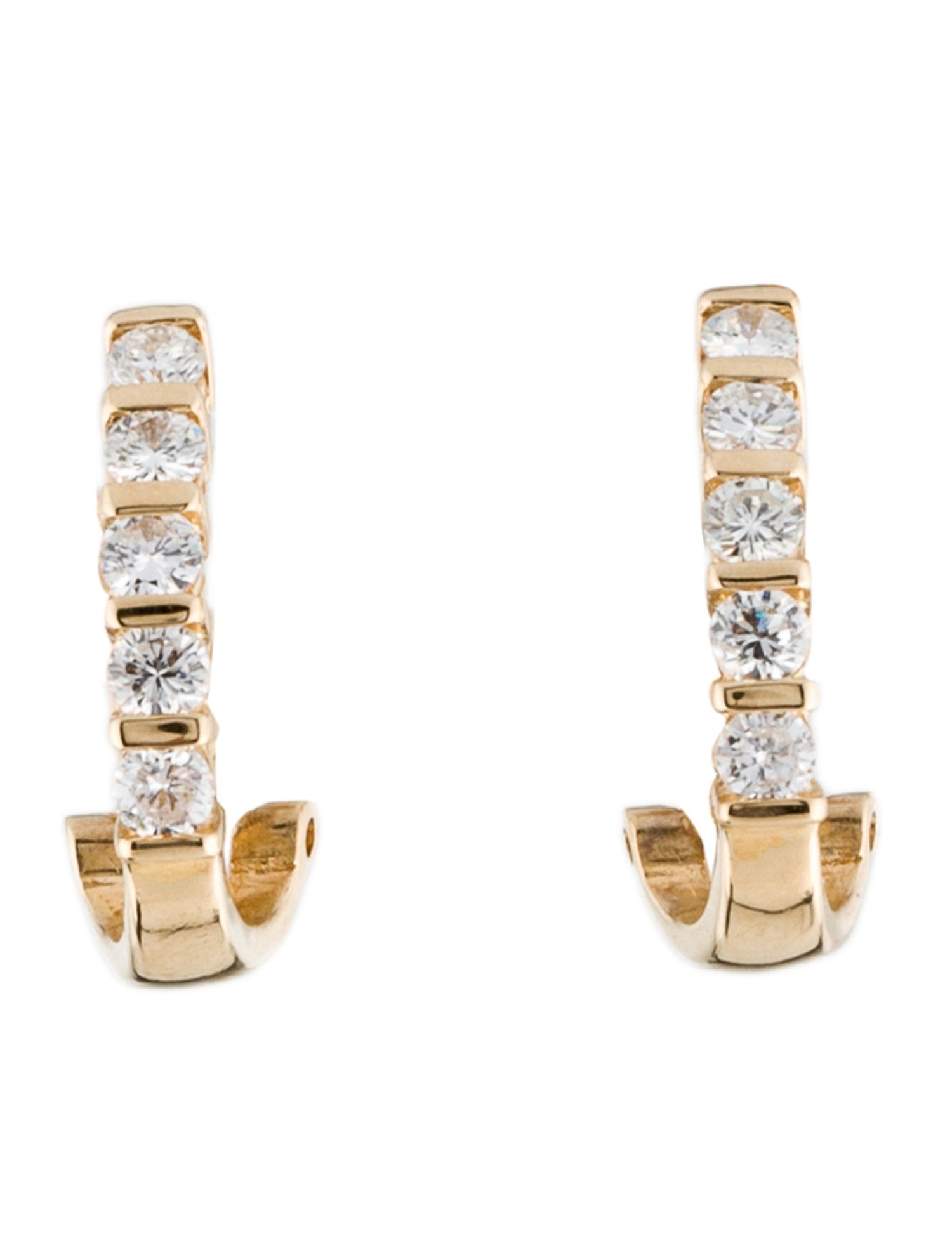 Earrings 18K Diamond Earclips - 18K Yellow Gold Earclip, Earrings ...