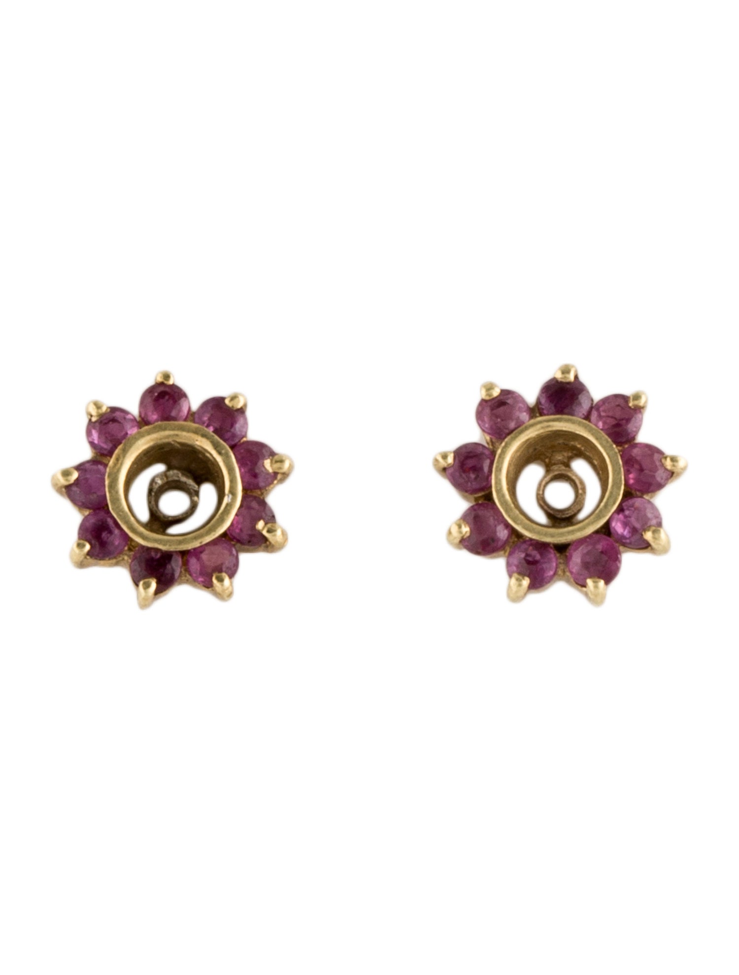 Earrings 14K Ruby Enhancer Earrings - 14K Yellow Gold Earring Enhancers ...