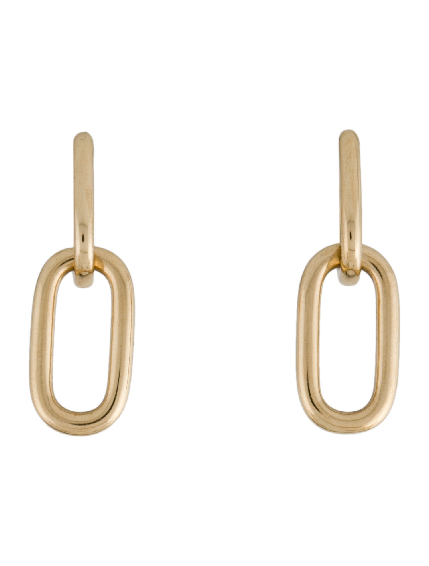 Earrings 14K Oval Link Drop Earrings - 14K Yellow Gold Drop, Earrings ...