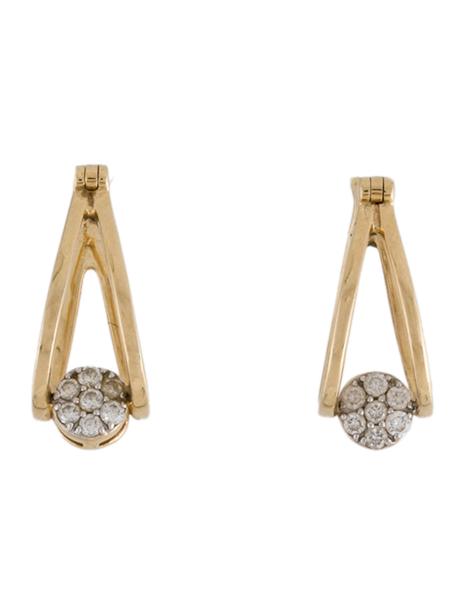 Earrings Oro Alexander 14K Diamond Hoop Earrings - 14K Yellow Gold Hoop ...