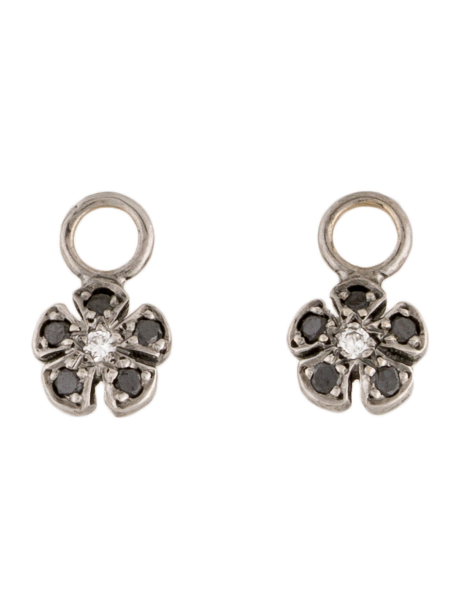 Earrings Fredrick 18K Diamond Floral Enhancer Earrings - 18K White Gold ...