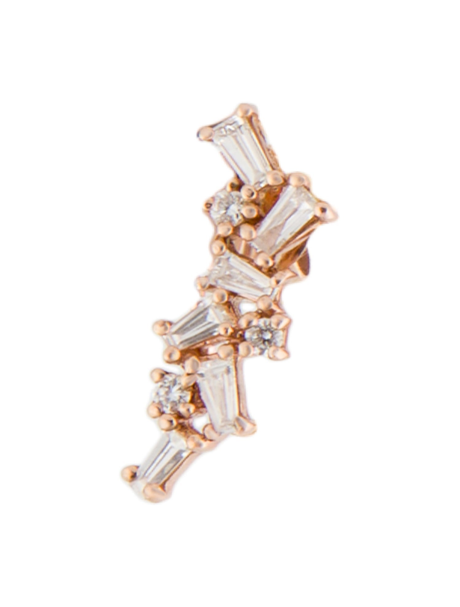APM Monaco Cubic Zirconia Floral Ear Climber - ---, Sterling Silver Ear ...