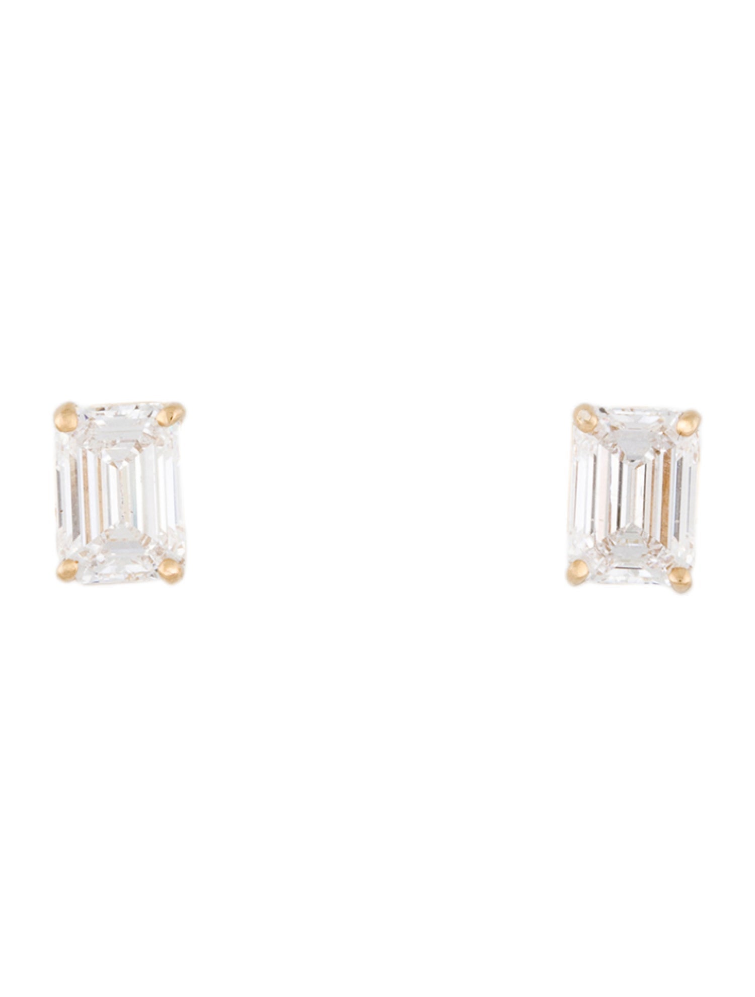 Earrings 14K 2.00ctw Lab-Grown Diamond Solitaire Stud Earrings w/ Tags ...