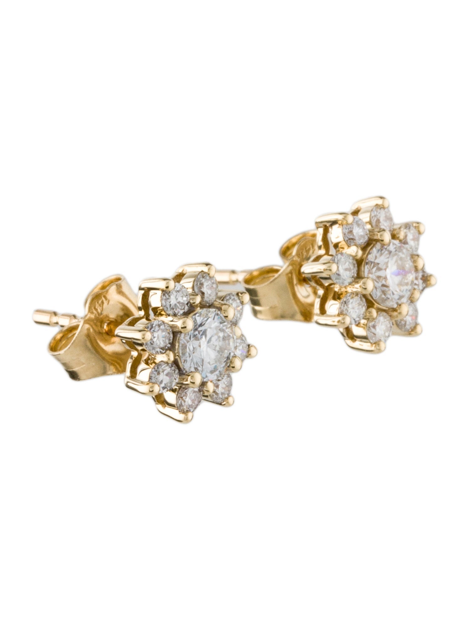 Christian Dior Vintage Crystal Stud Earrings - Gold-Tone Metal Stud ...