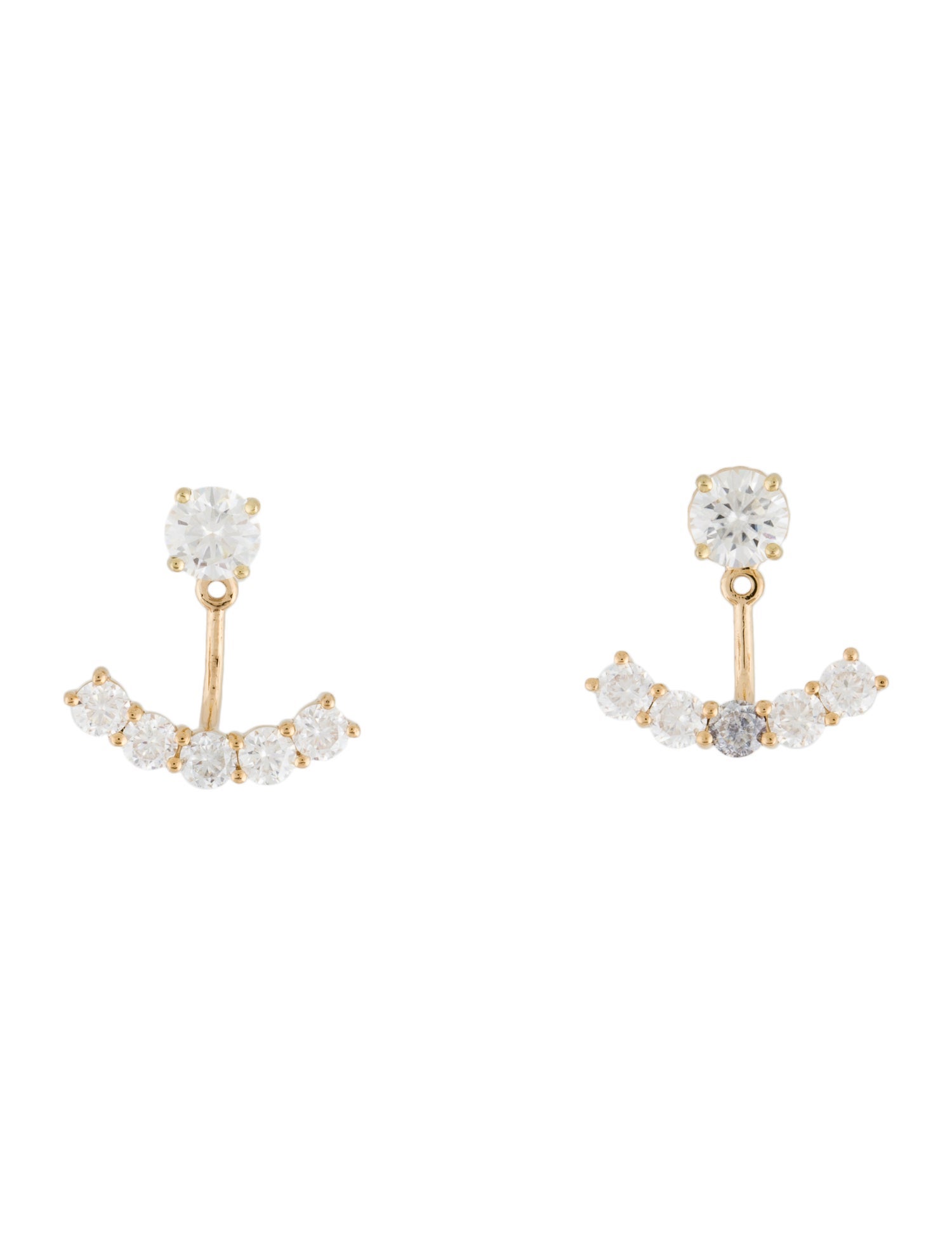 Maria Tash 18K Diamond Four Ball Trinity Single Stud Earrings - 14K ...