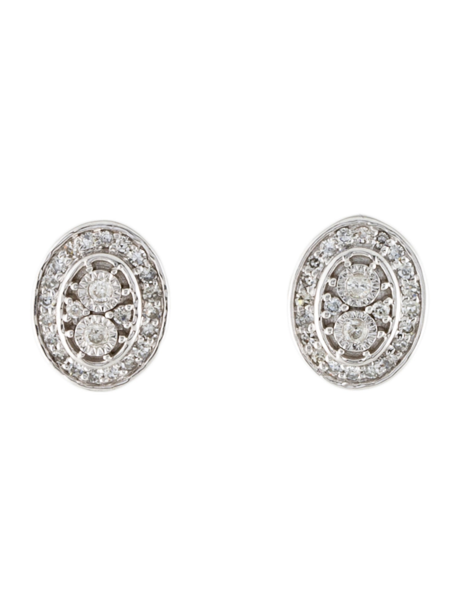 Earrings 14K Diamond Stud Earrings - Rhodium-Plated 14K White Gold Stud, Earrings - EARRI242234 ...