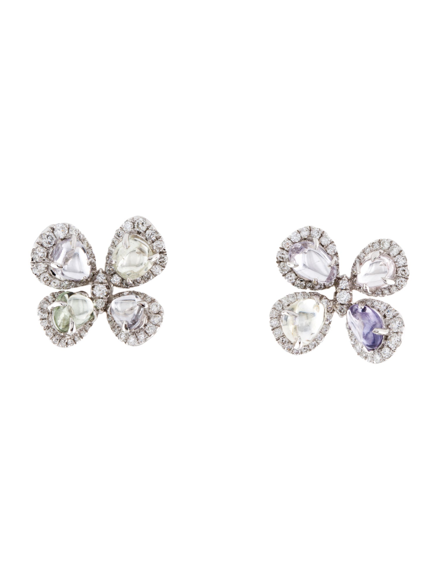 Maria Tash 18K Diamond Crescendo Bar Threaded Stud Earring - Rhodium ...