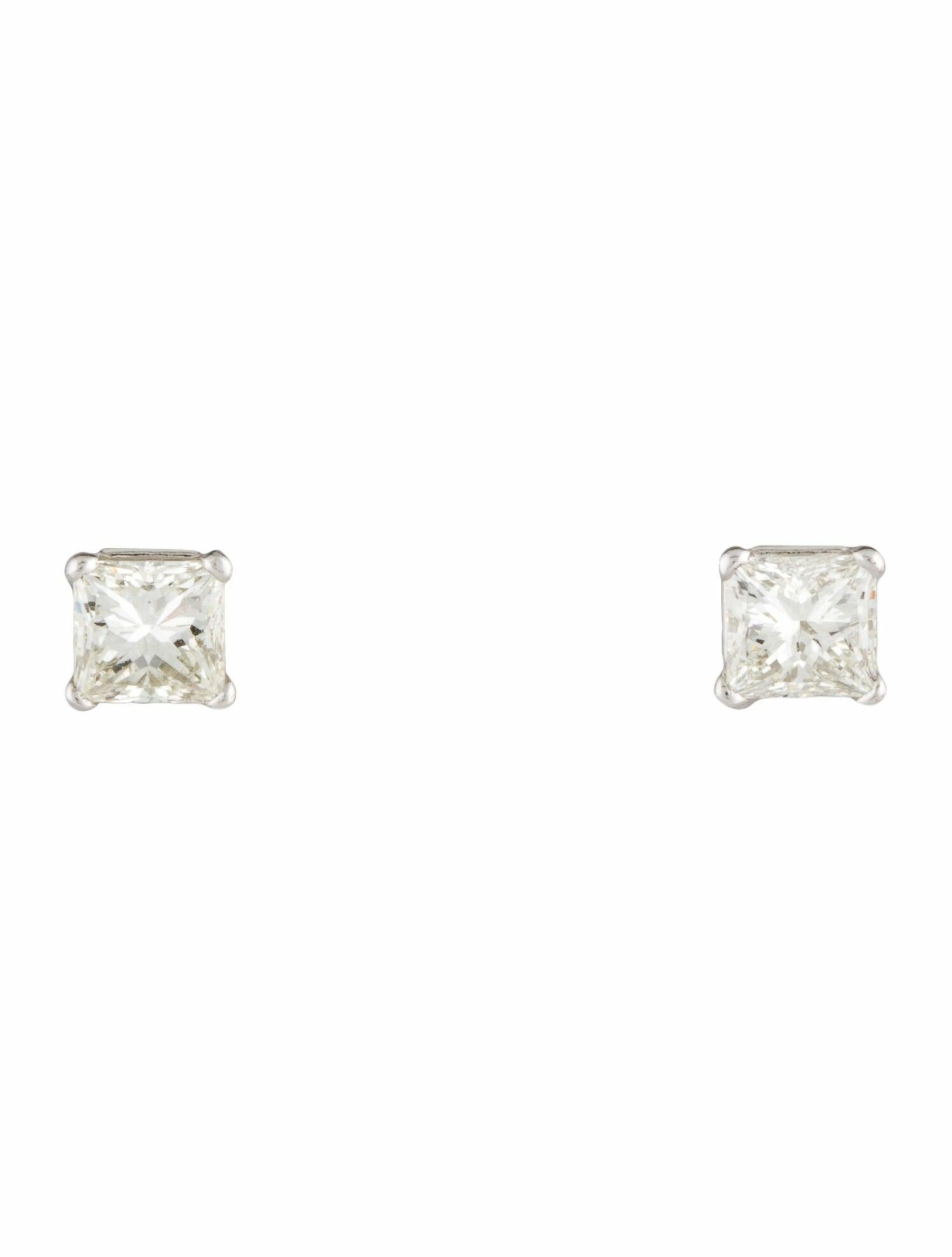Earrings 14K Diamond Solitaire Stud Earrings - Rhodium-Plated 14K White Gold Stud, Earrings ...