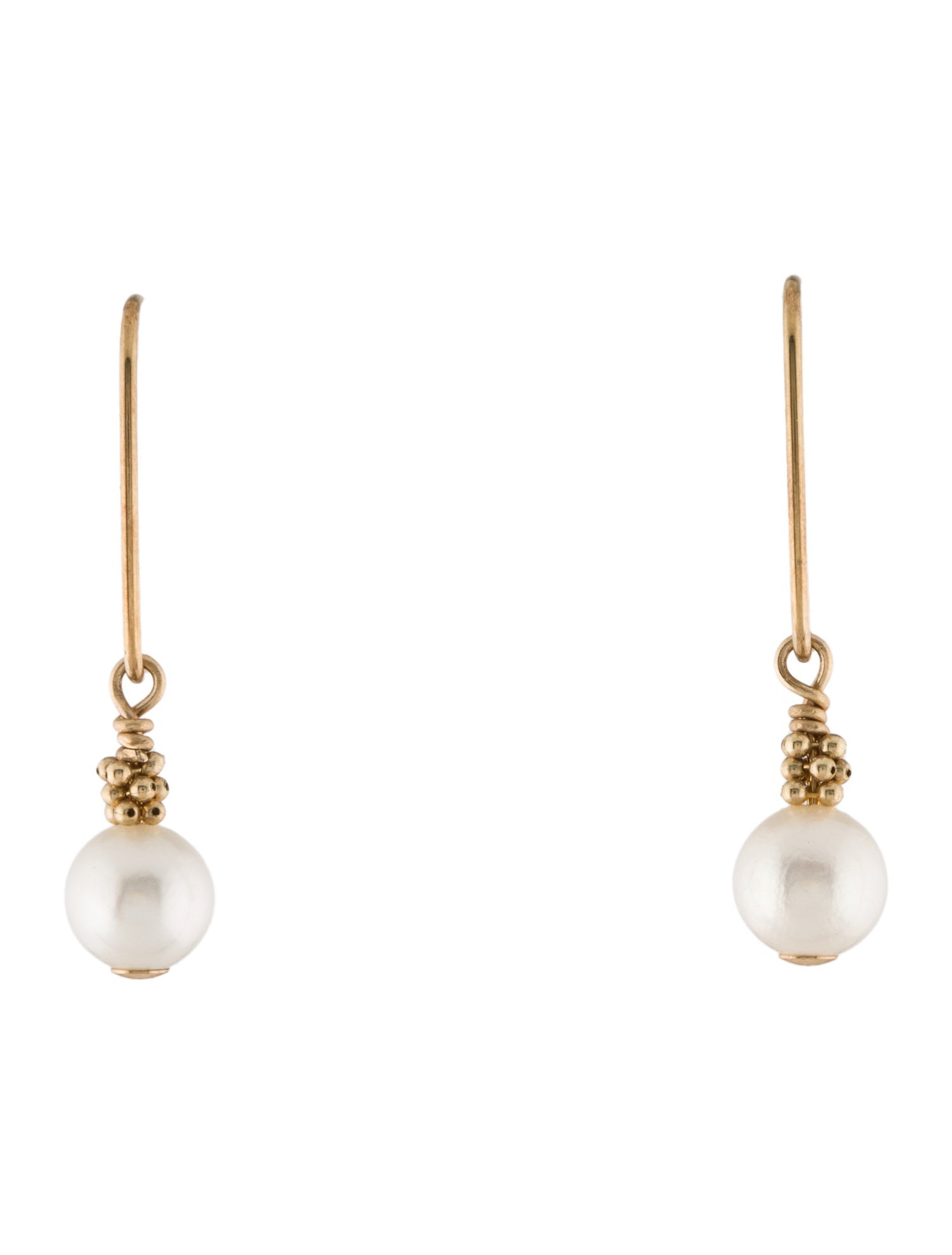 Earrings 14K Pearl Enhancer Drop Earrings - 14K Yellow Gold Drop ...