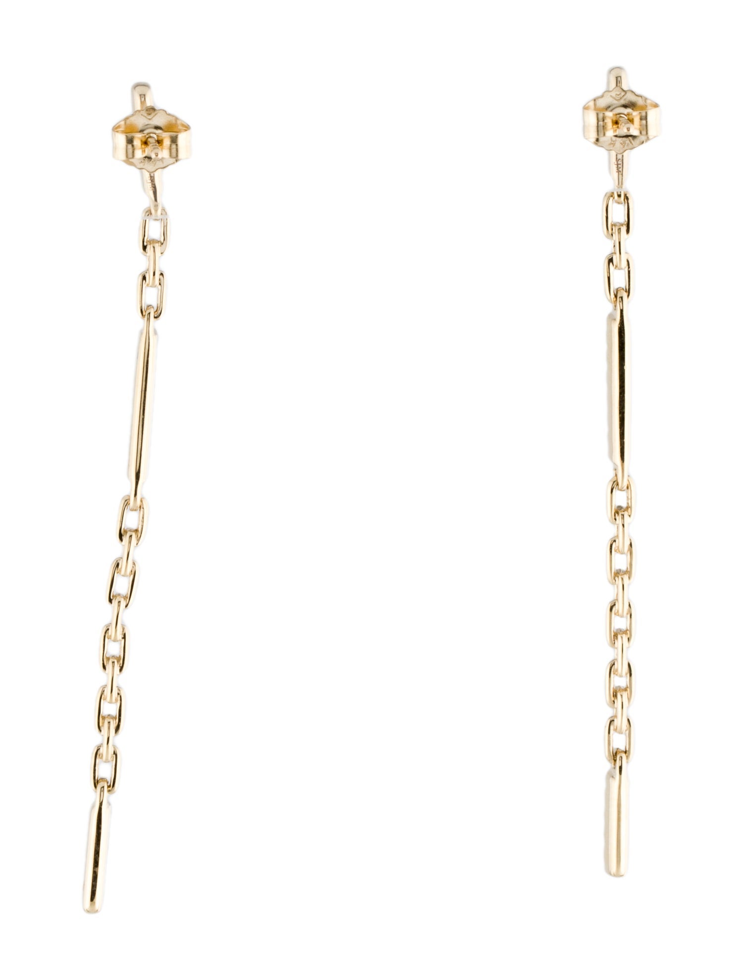 Earrings 18K Diamond Threader Drop Earrings - 18K Yellow Gold Drop ...