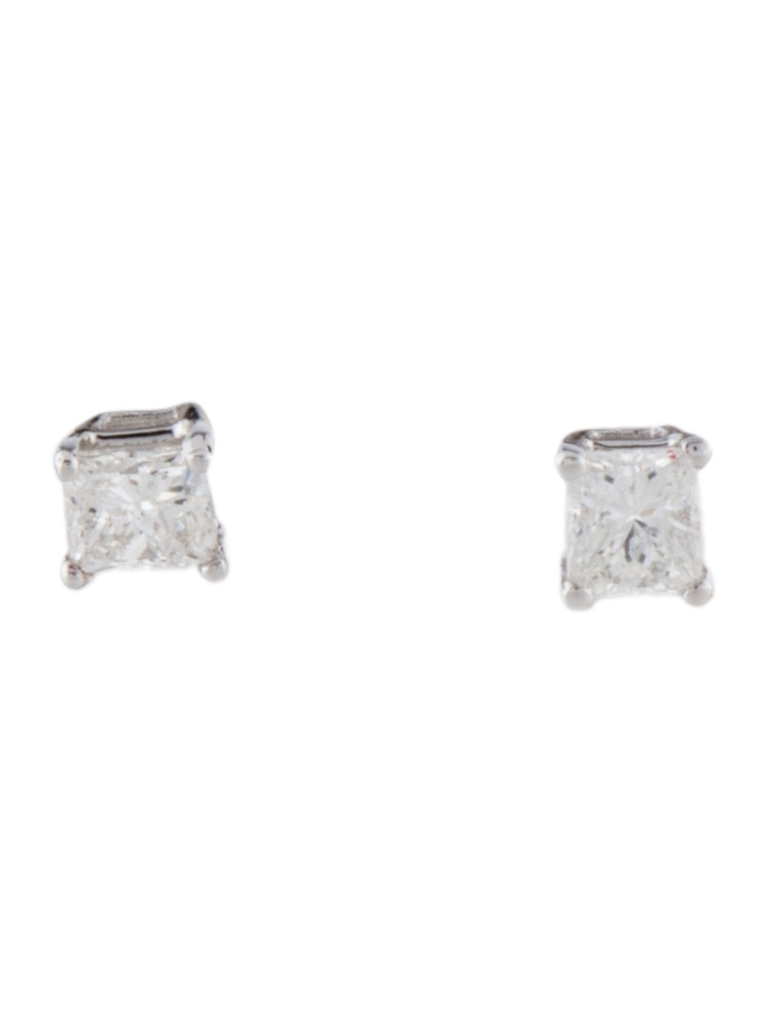 Earrings 14K Diamond Solitaire Stud Earrings - Rhodium-Plated 14K White Gold Stud, Earrings ...