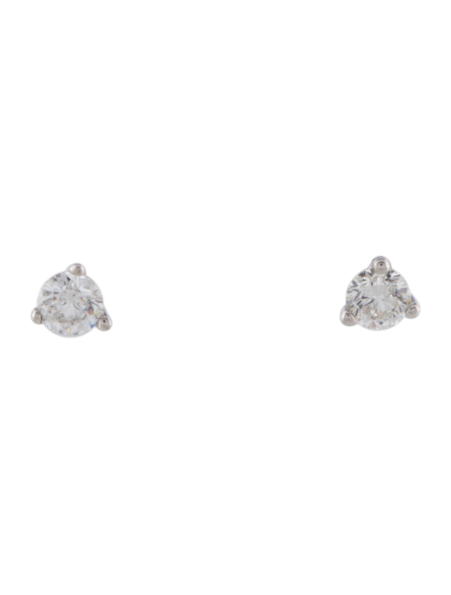 Earrings 14K Diamond Solitaire Martini Stud Earrings - Rhodium-Plated 14K White Gold Stud ...