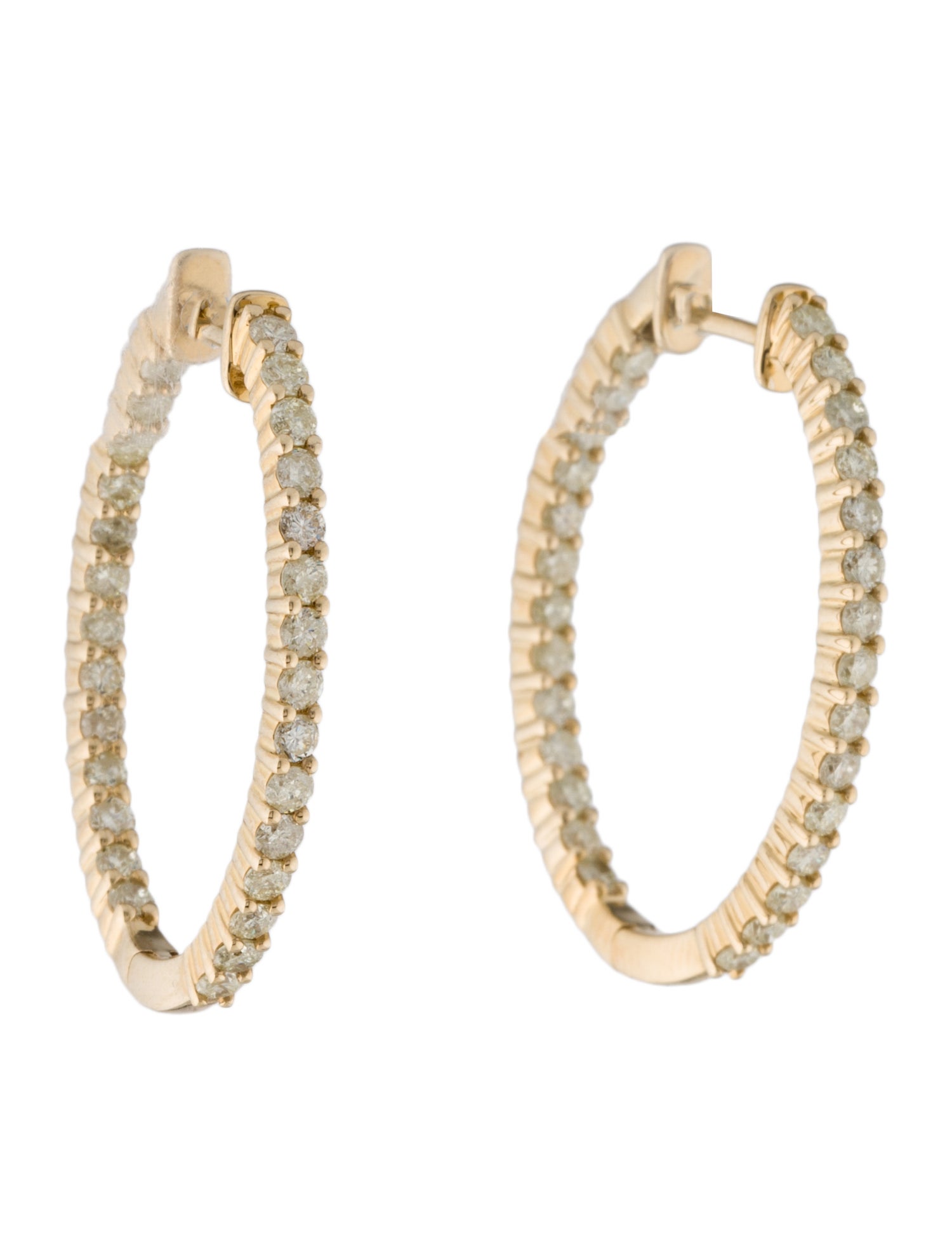 Earrings Oro Alexander 14K Diamond Hoop Earrings - 14K Yellow Gold Hoop ...